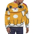Cute Orange Cat Cartoon Men's Stand Collar Sweater Long Sleeve Clothing ...