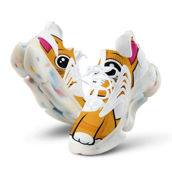 Cute Orange Cat Cartoon Walking Shoes for Men Woman Lightweight Tennis ...