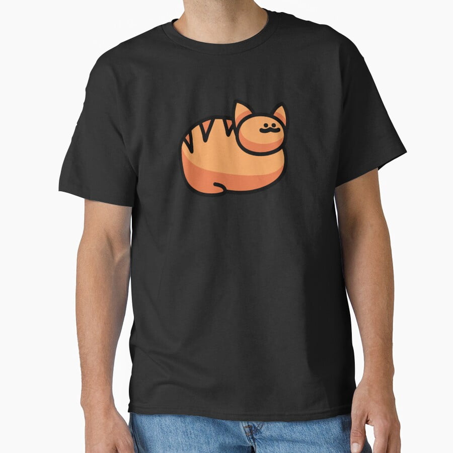 Cute Orange Cat Loaf Cartoon Ginger Tabby Pastry Food Pun Unisex T ...