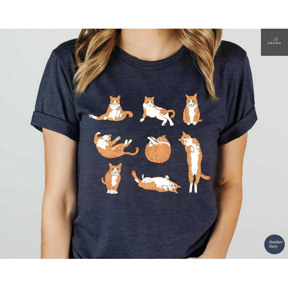 Cute Orange Cat Shirt, Orange Cat T-Shirt, Orange Cat Mom T-Shirt ...
