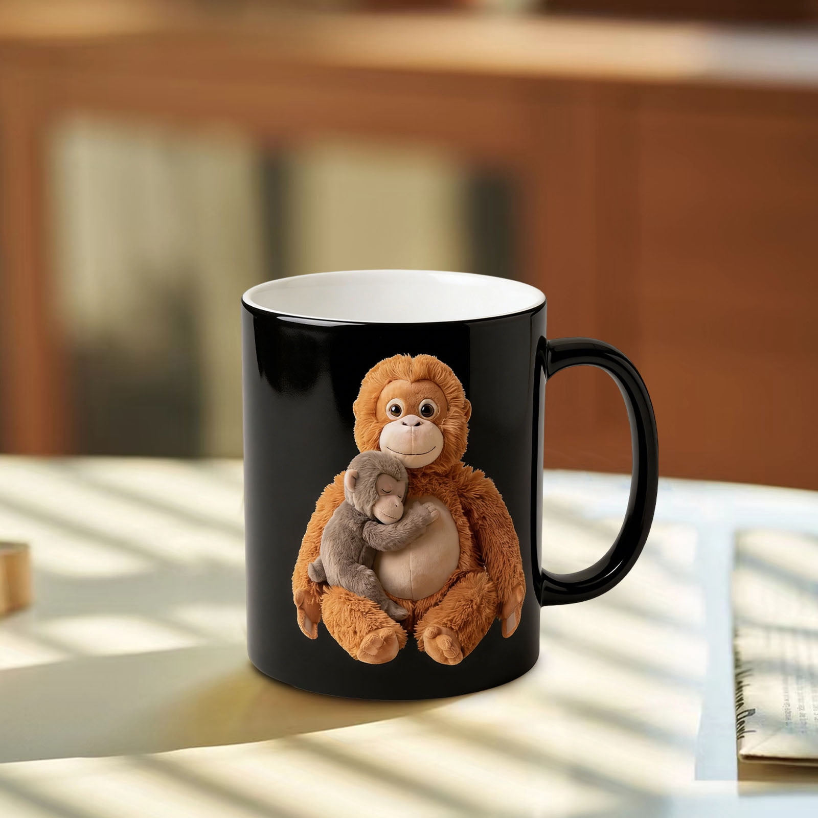 Cute Orangutan Punch Monkey Coffee Mug 11oz Ceramic Cup with Baby ...