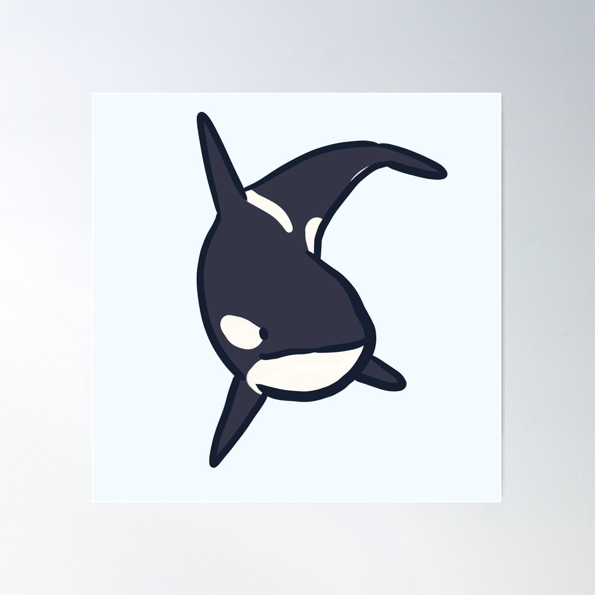 Cute Orca Whale Poster Wall Art, Modern Wall Decor For Living Room ...