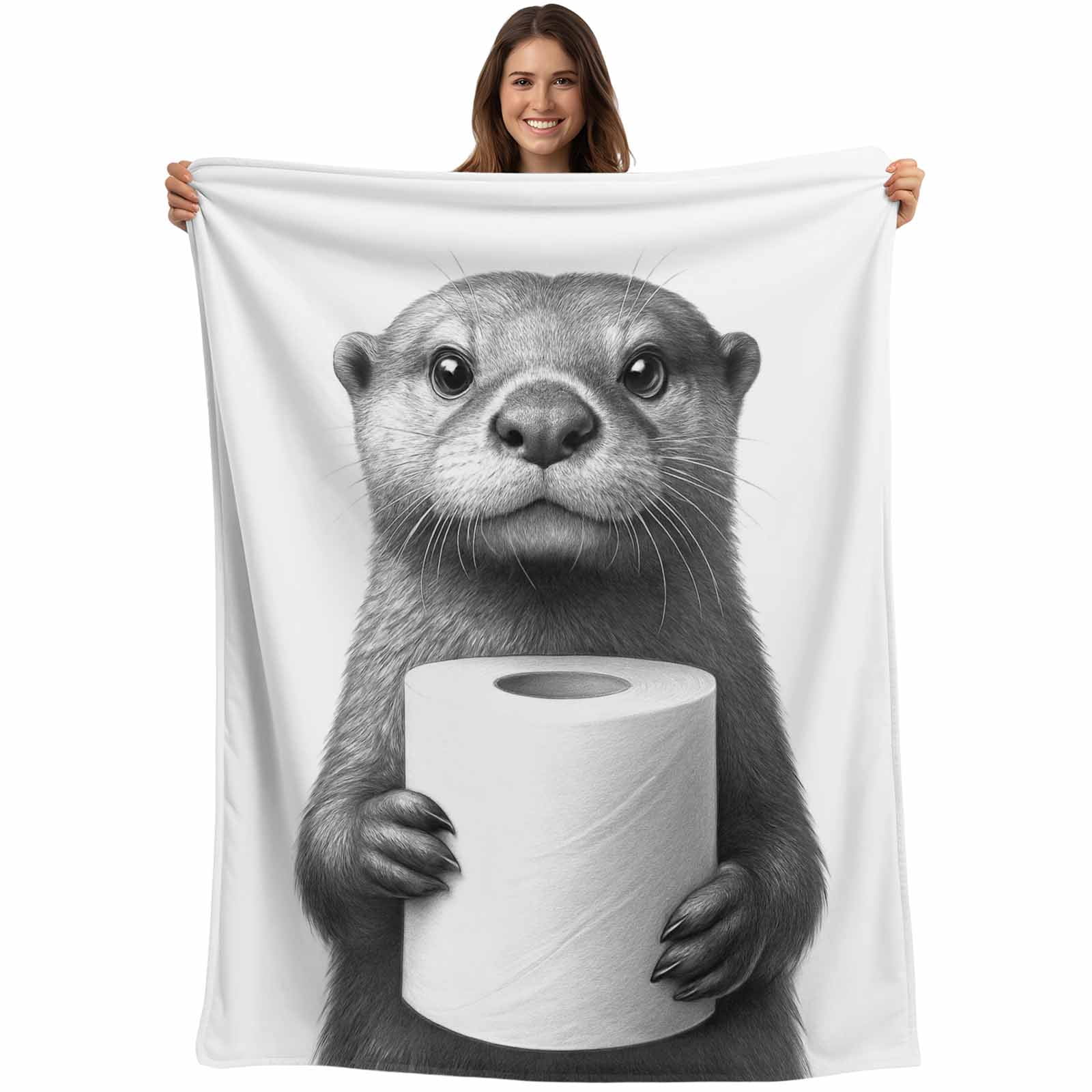 Cute Otter Blanket Soft Cozy Warm Throw Blanket for Couch, Plush Fuzzy ...