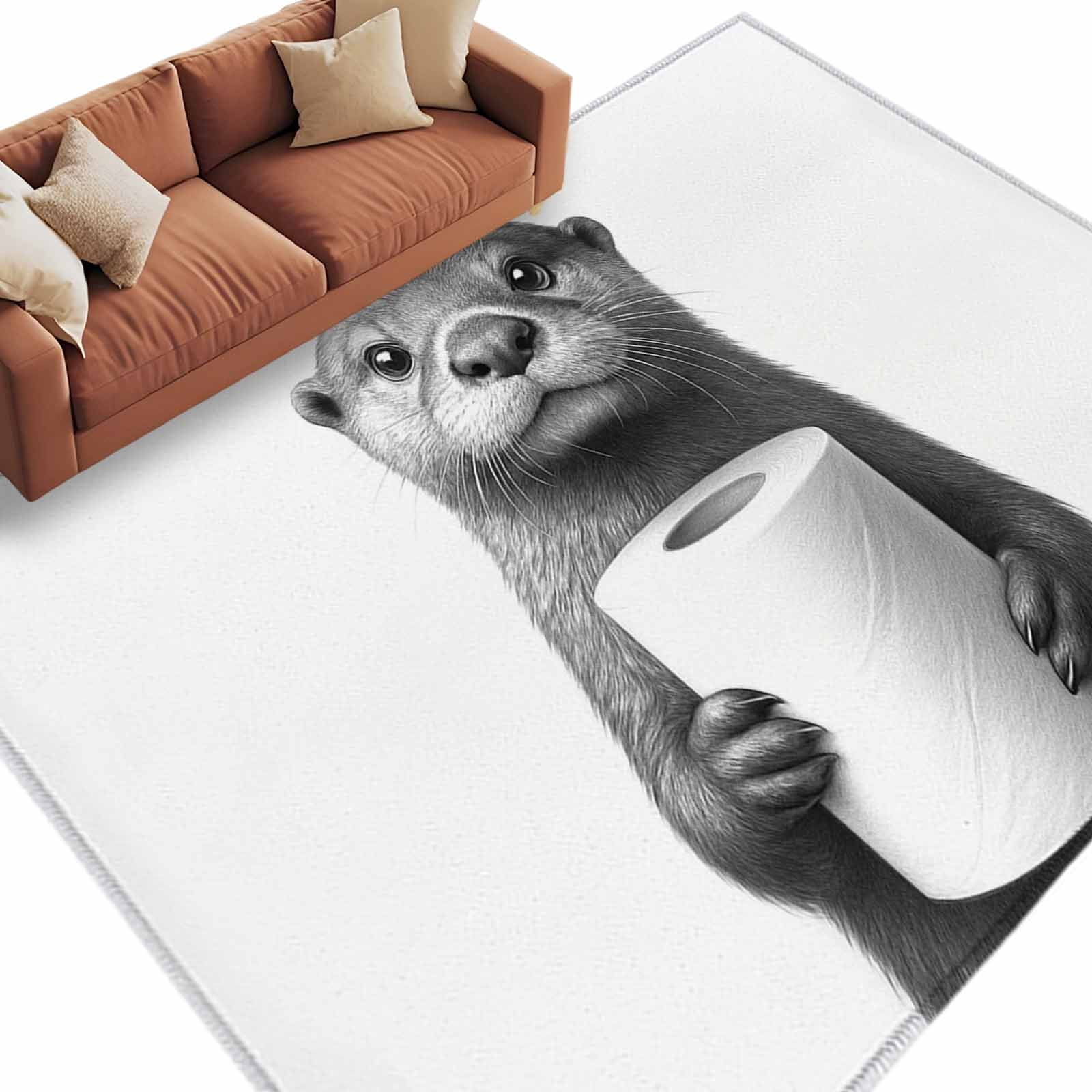 Cute Otter Large Area Rugs for Bedroom Living Room, Soft Non Slip ...