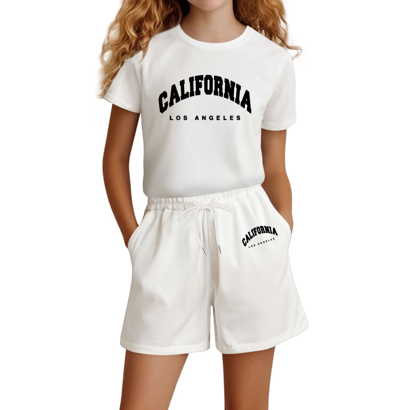 Cute Outfits for Girls 10-12 Short Sleeve Letter Prints Girls Outfits ...