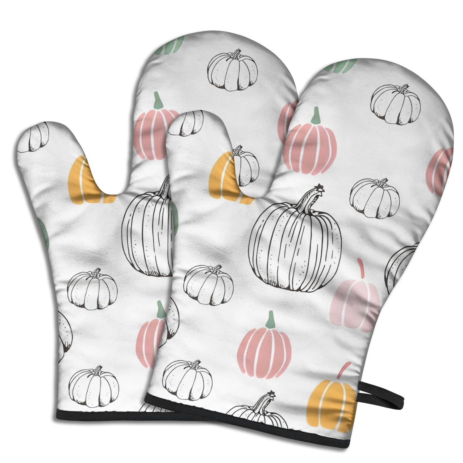 Cute Oven Mitts,Fall Pumpkin Oven Mitt 2-Pack Set,Kitchen Gloves for ...