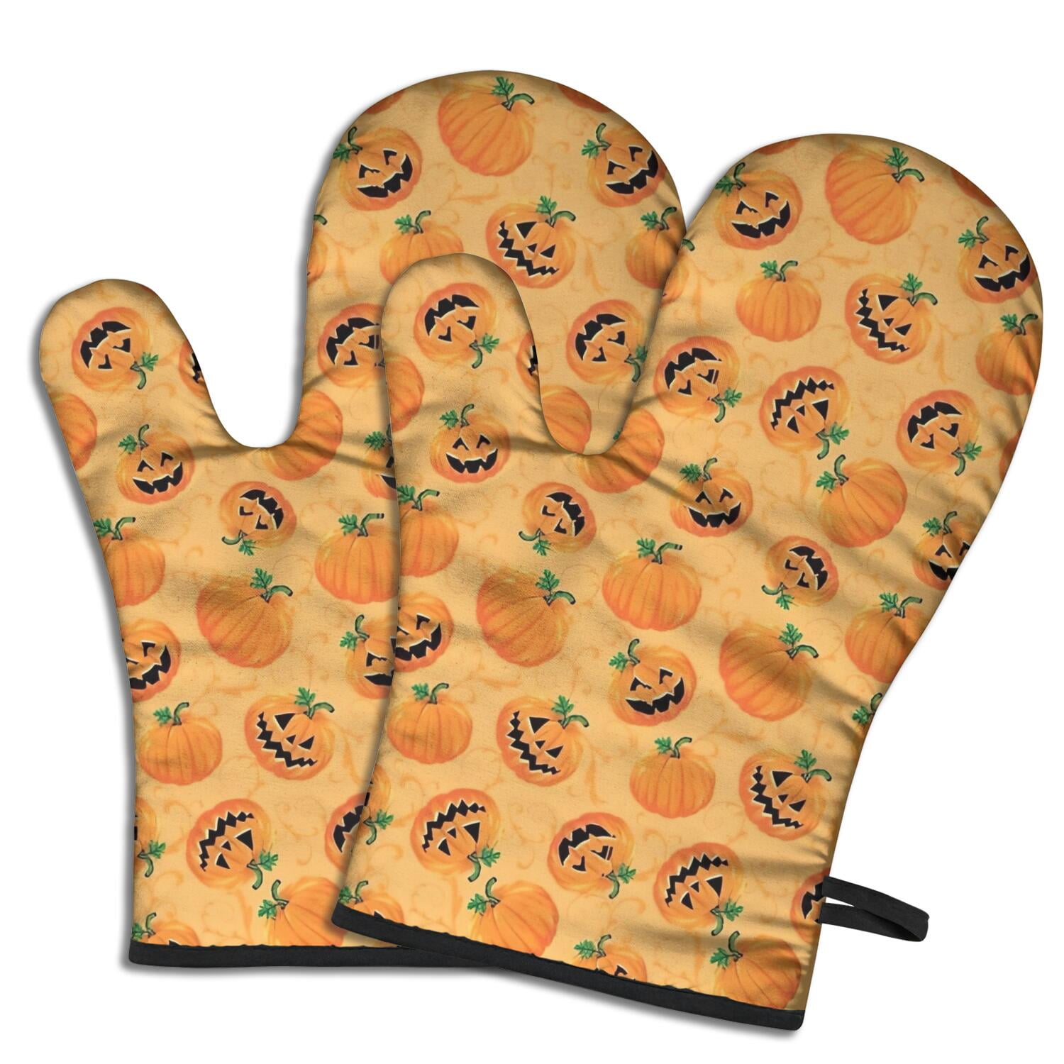 Cute Oven Mitts,Halloween Pumpkin Duo Pattern Oven Mitt 2-Pack Set ...