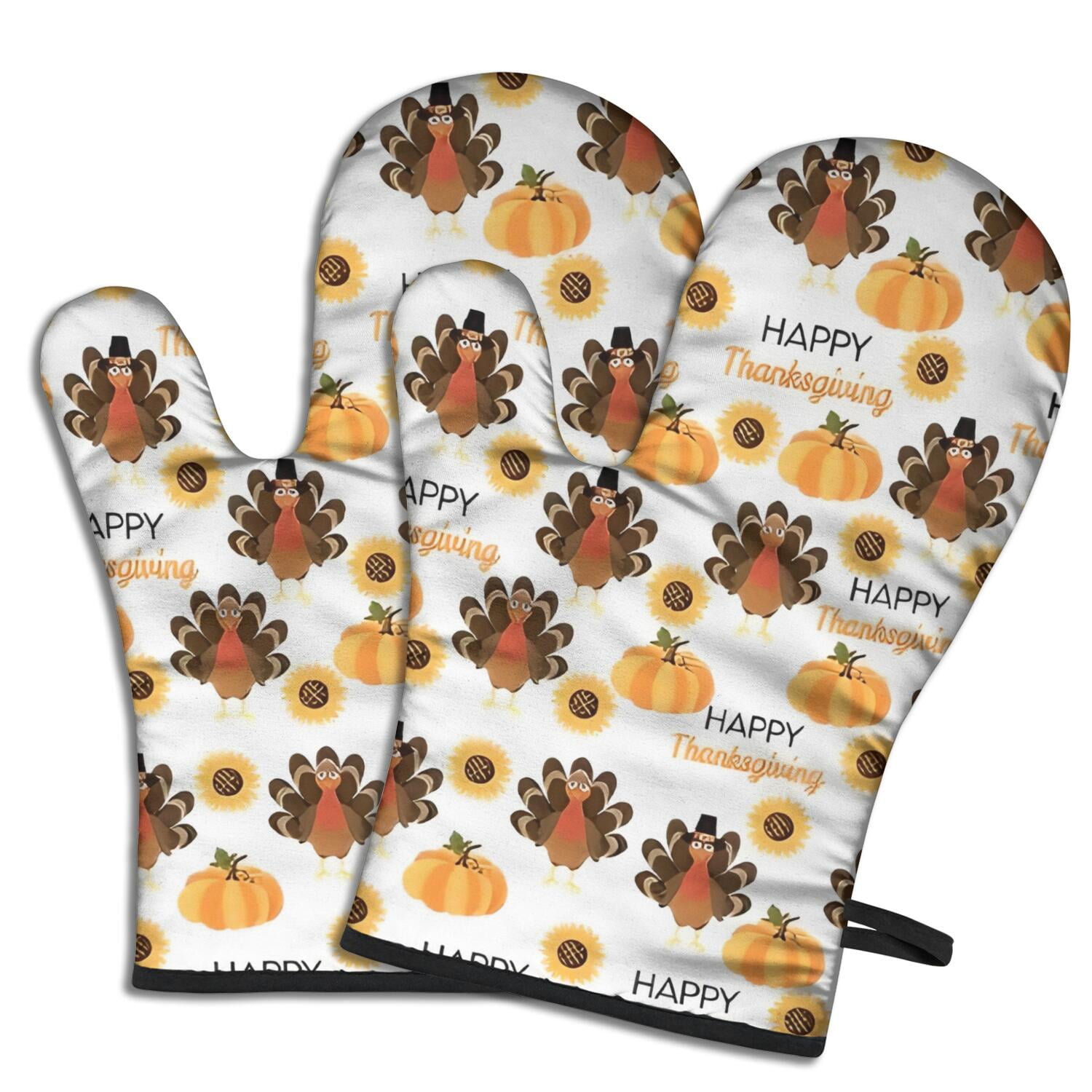 Cute Oven Mitts,Happy Thanksgiving Turkey Fall Pumpkin Oven Mitt 2-Pack ...