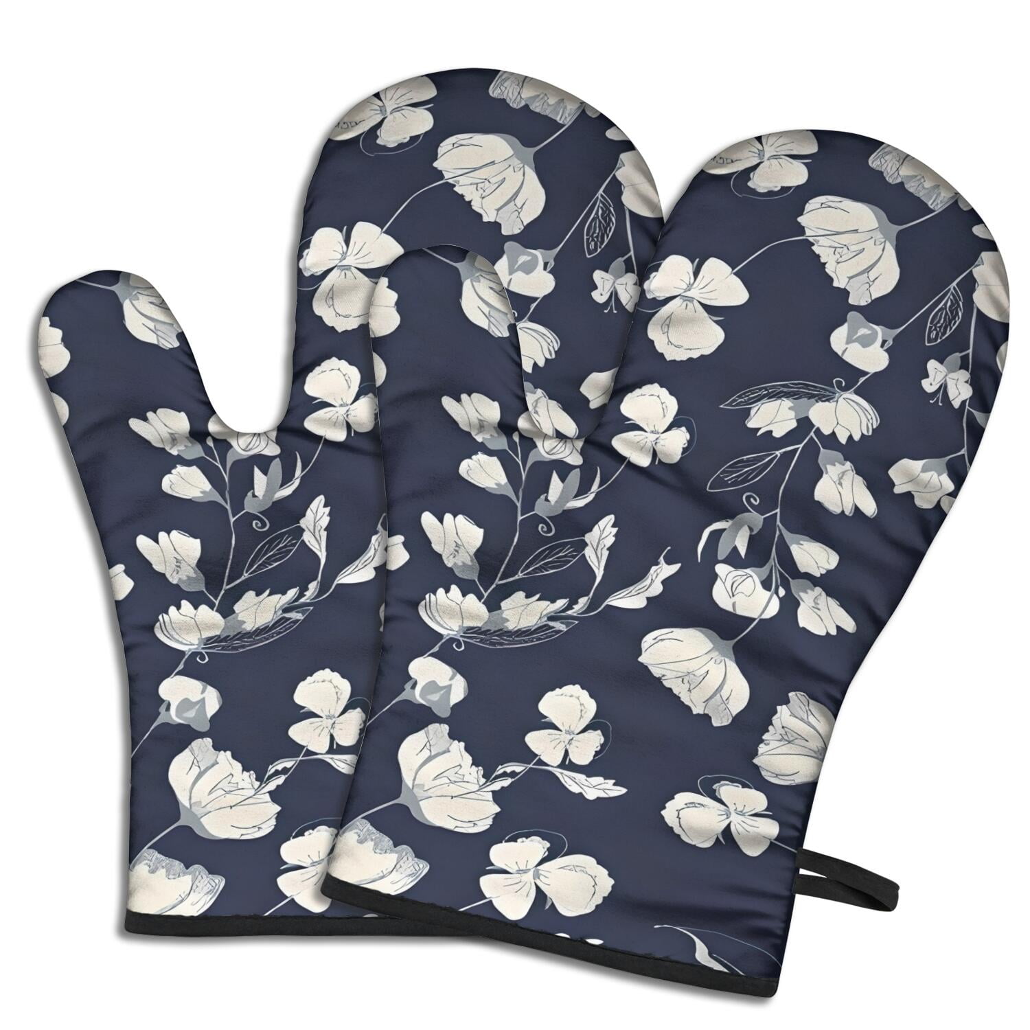 Cute Oven Mitts,Pioneer Flower Floral Print Pattern Oven Mitt 2-Pack ...