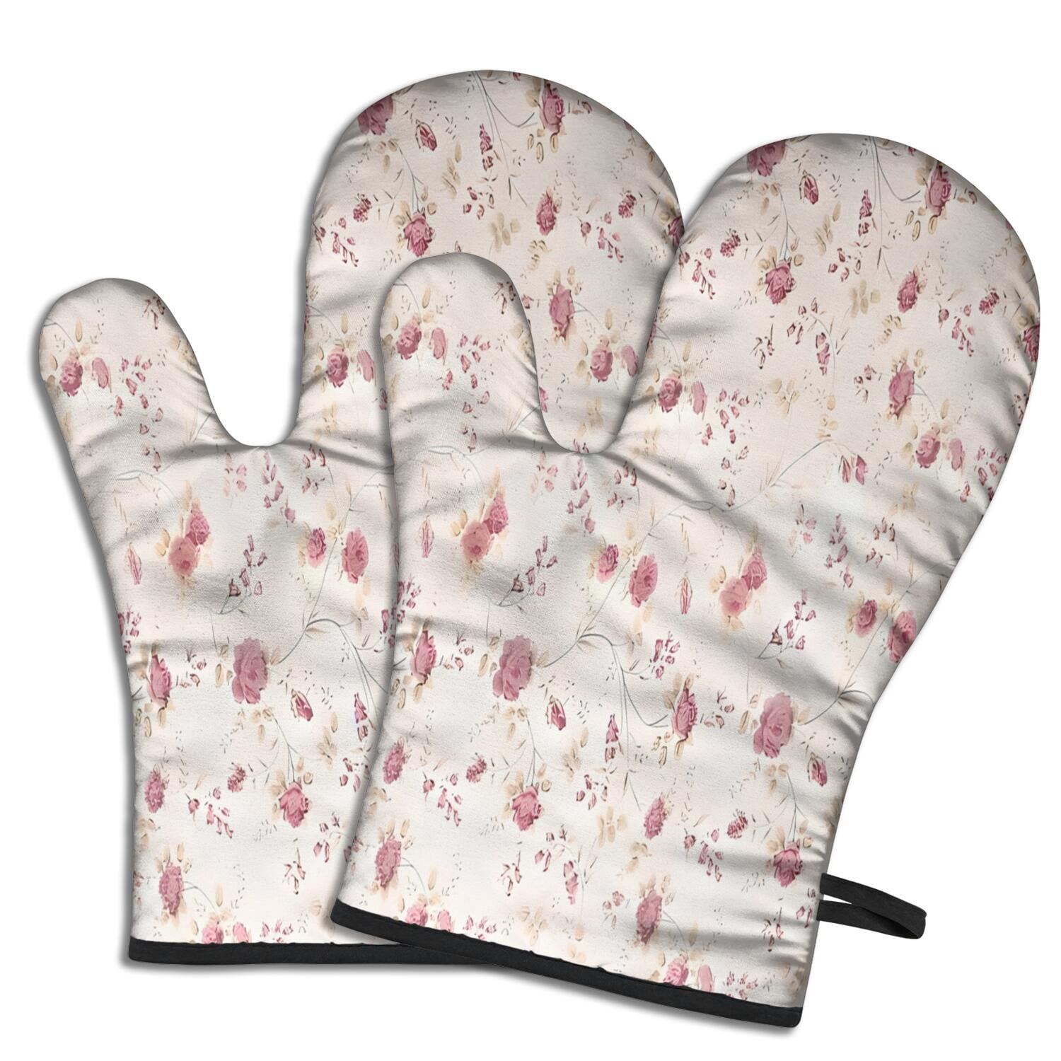 Cute Oven Mitts,Pioneer Flower Floral Print Pattern Oven Mitt 2-Pack ...