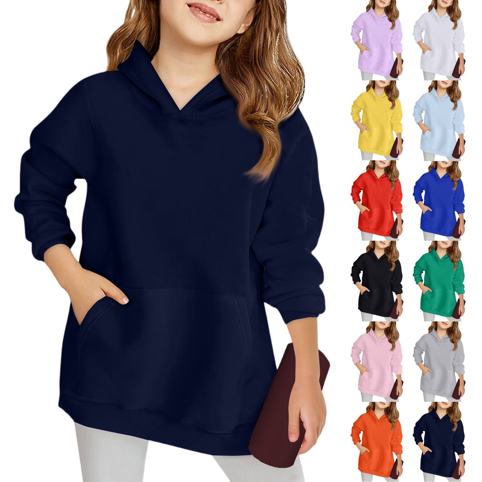 Cute Oversized Long Sleeve Hoodies for Girls - Casual Cozy Pullover ...