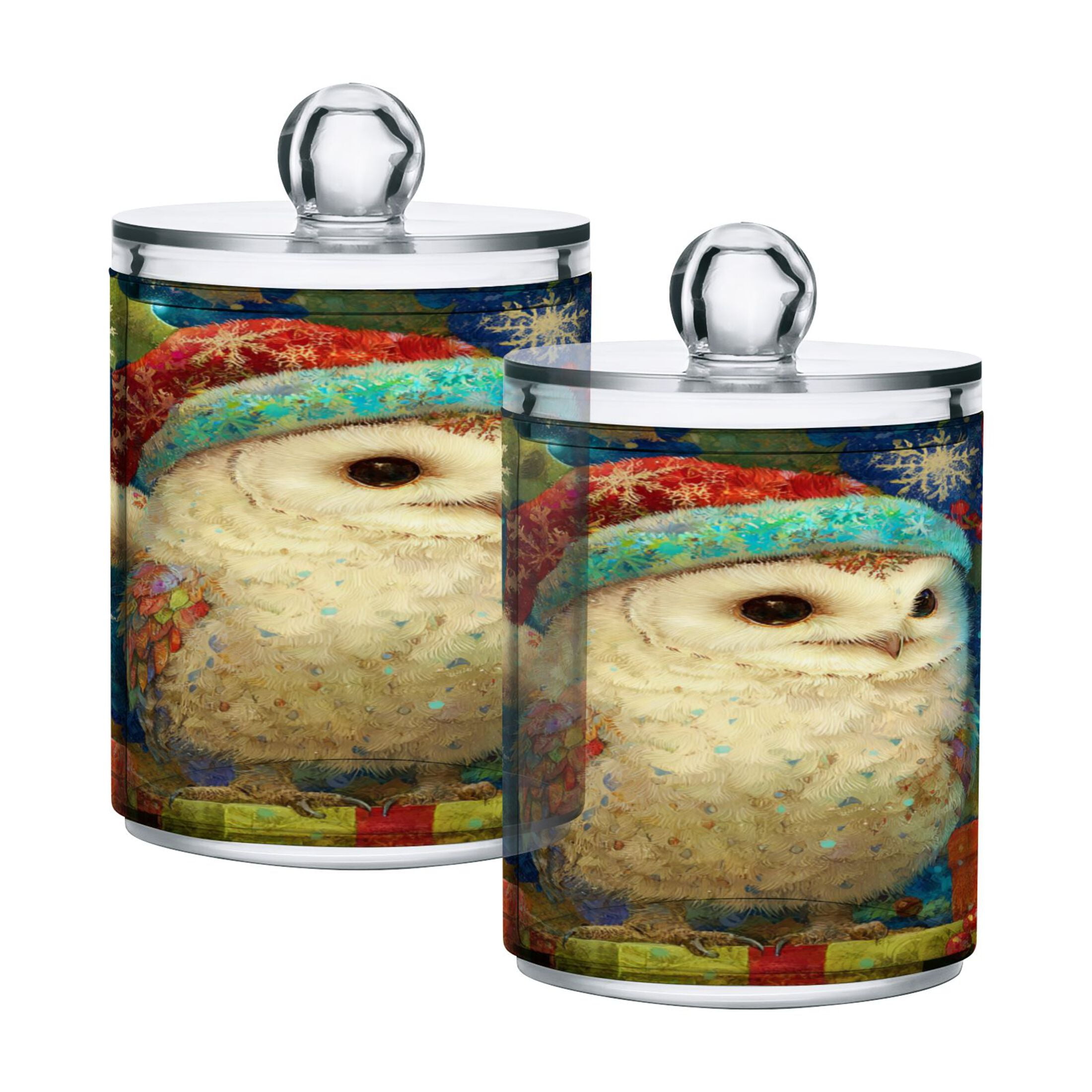 Cute Owl Dress in Christmas Retro Style Translucent Plastic Cans ...