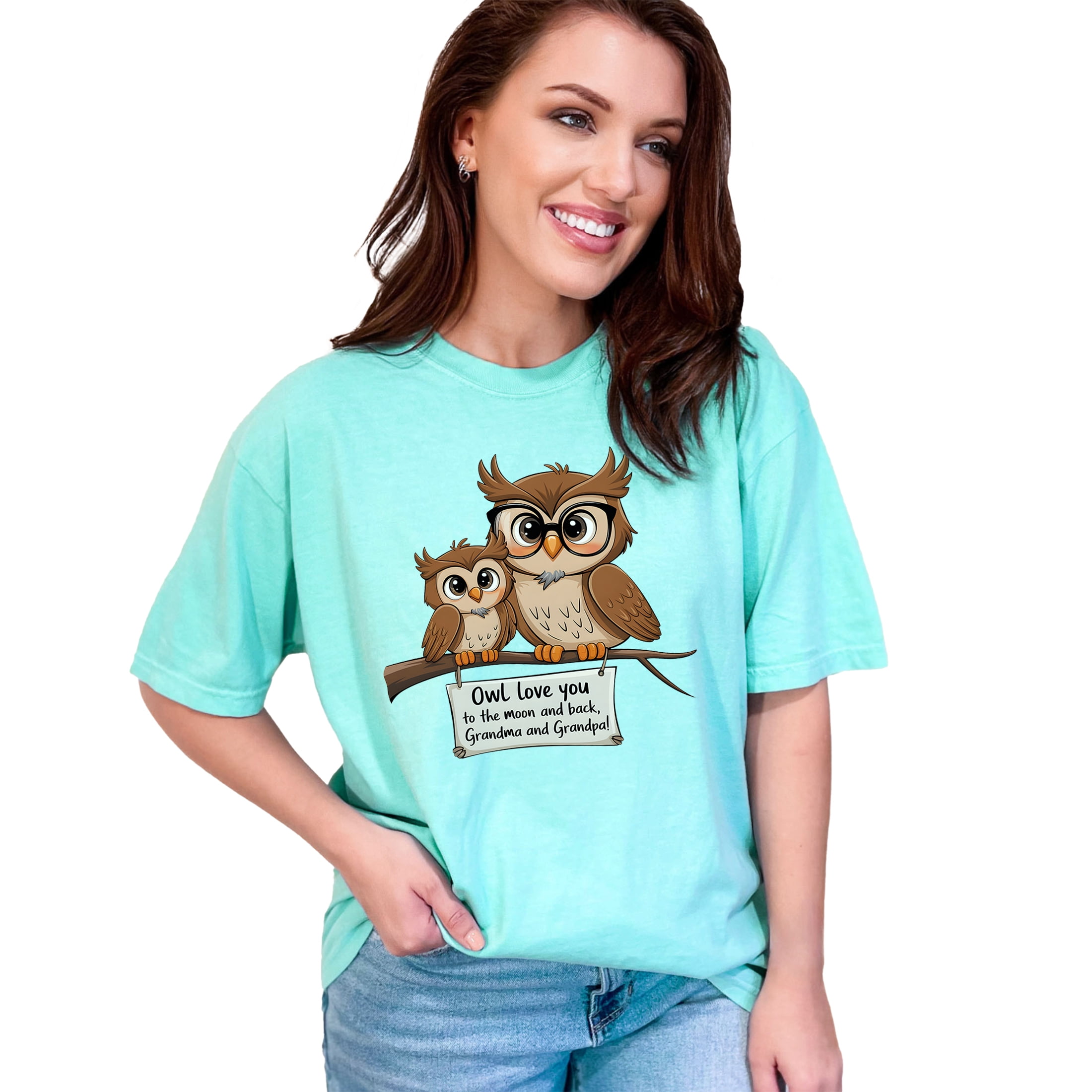 Cute Owl Family T-Shirt, Love You To The Moon And Back Owl Shirt ...