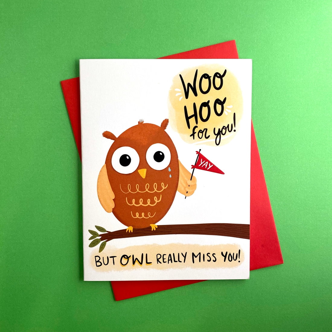 Cute Owl Greeting Card – “Woo Hoo for You!” – Cheerful Design with Fun ...