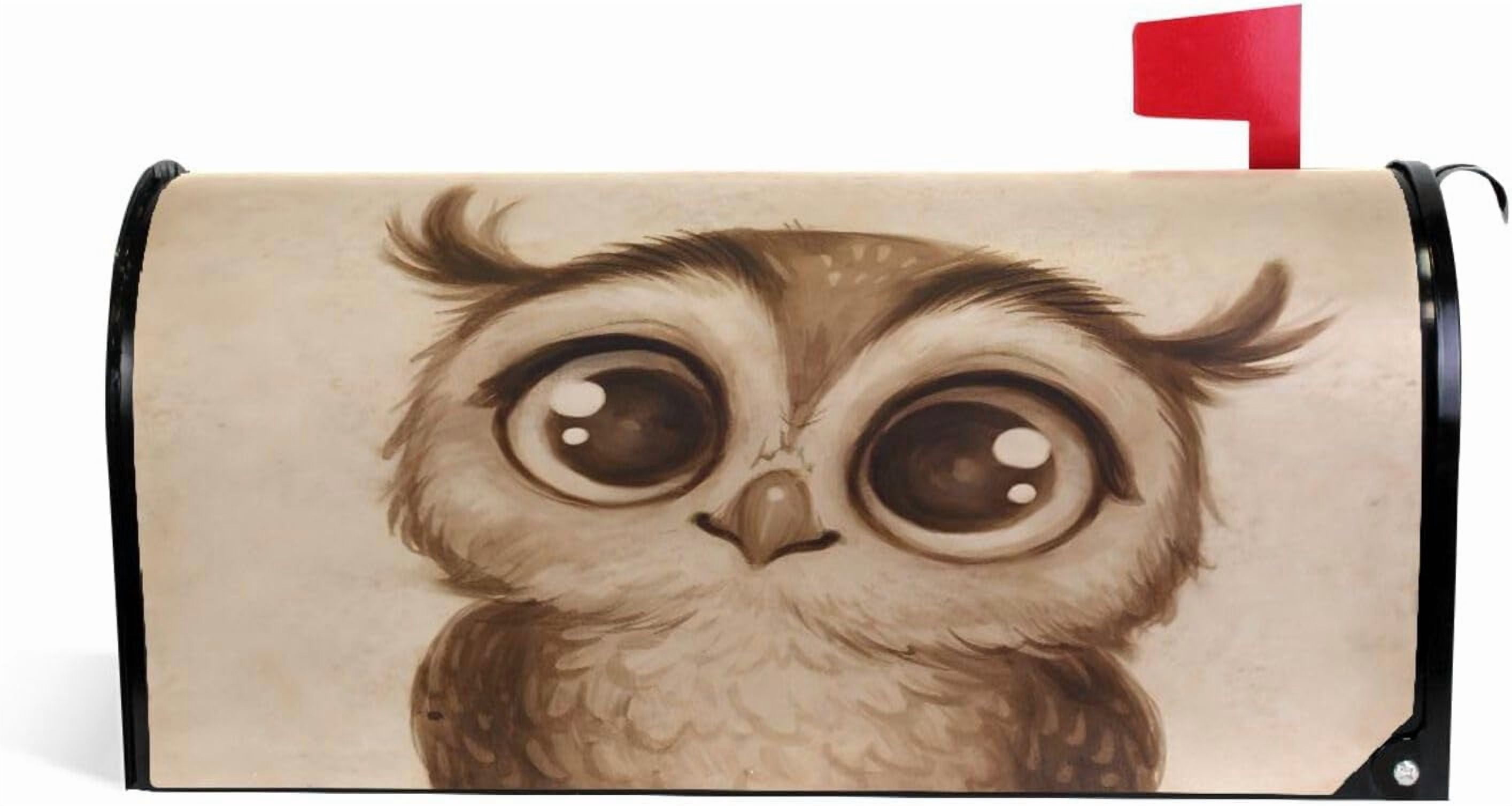Cute Owl Magnetic Mailbox Cover MailWraps Garden Yard Home Decor for ...