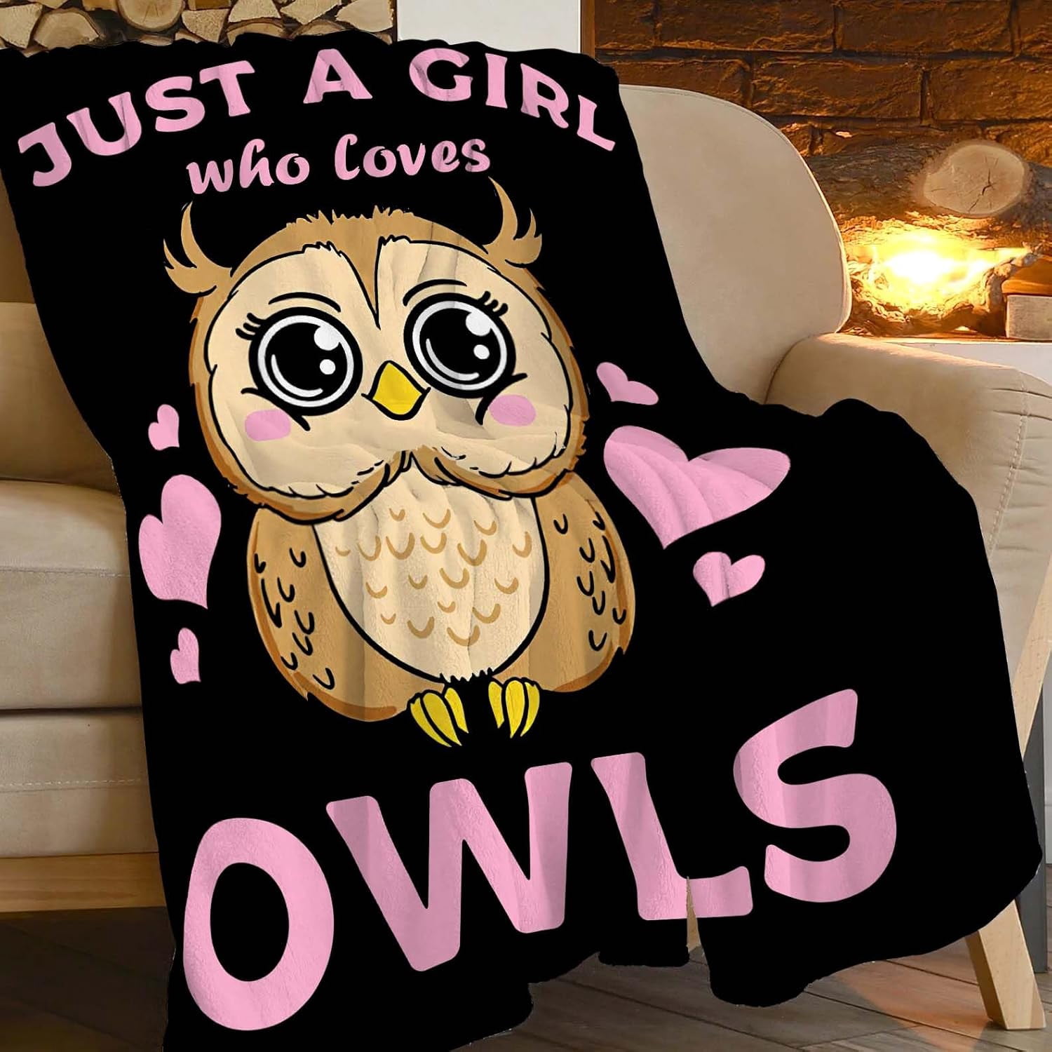 Cute Owl Throw Blanket Just A Girl Who Loves Owl Blanket Gifts for ...