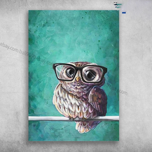 Cute Owl Wearing Glasses - Baby Owl, Green NO FRAMED POSTER, Wall Art ...