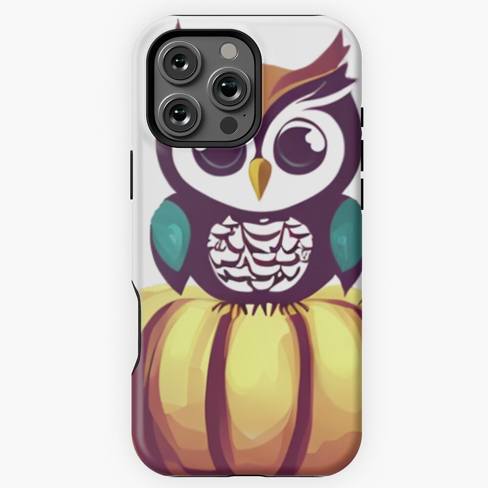Cute Owl on a Pumpkin Phone Case for iPhone 16 15 14 13 12 11 Pro Max ...