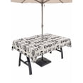 Cute Owls Rectangle Outdoor Tablecloth with Umbrella Hole Animals Short ...
