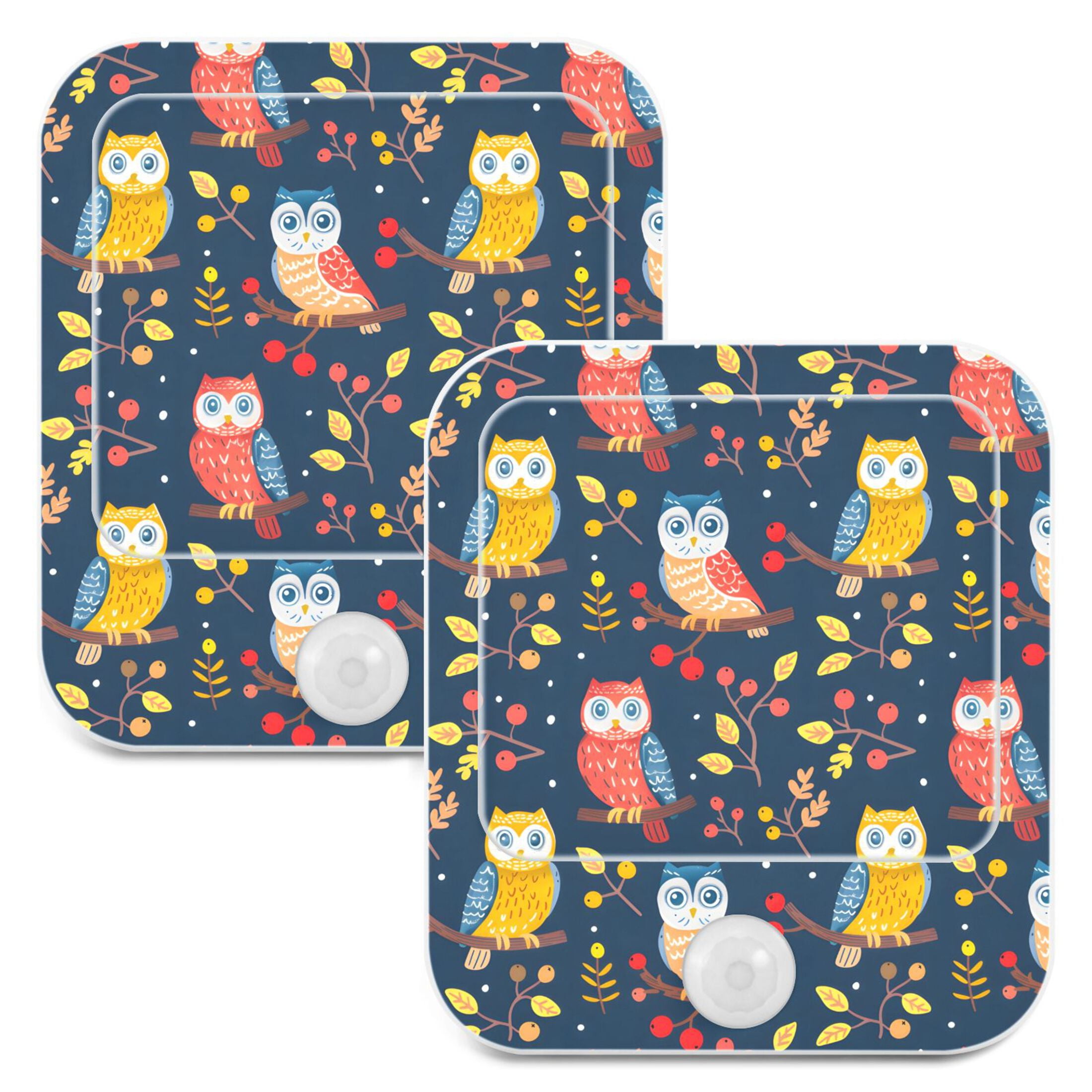 Cute Owls on Branch 2 Pack LED Motion Sensor Night Light Plug into Wall ...
