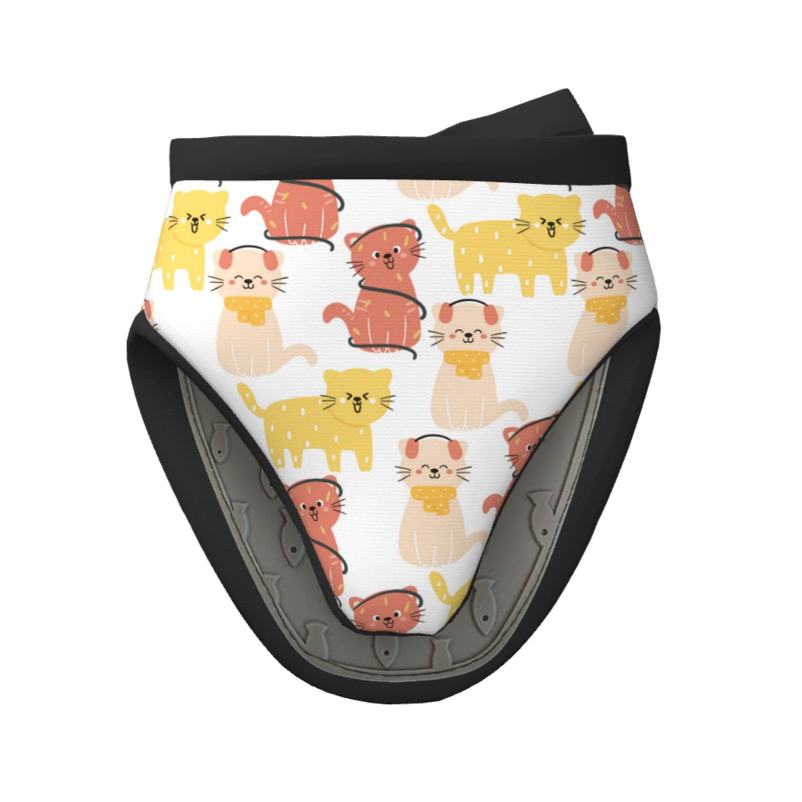 Cute Painted Cartoon Cat Oven Mitts Heat Resistant, Soft Lining ...