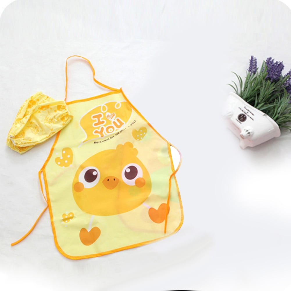 Cute Painting Apron Sleeveless Cartoon Aprons with A Pair of Sleeves ...