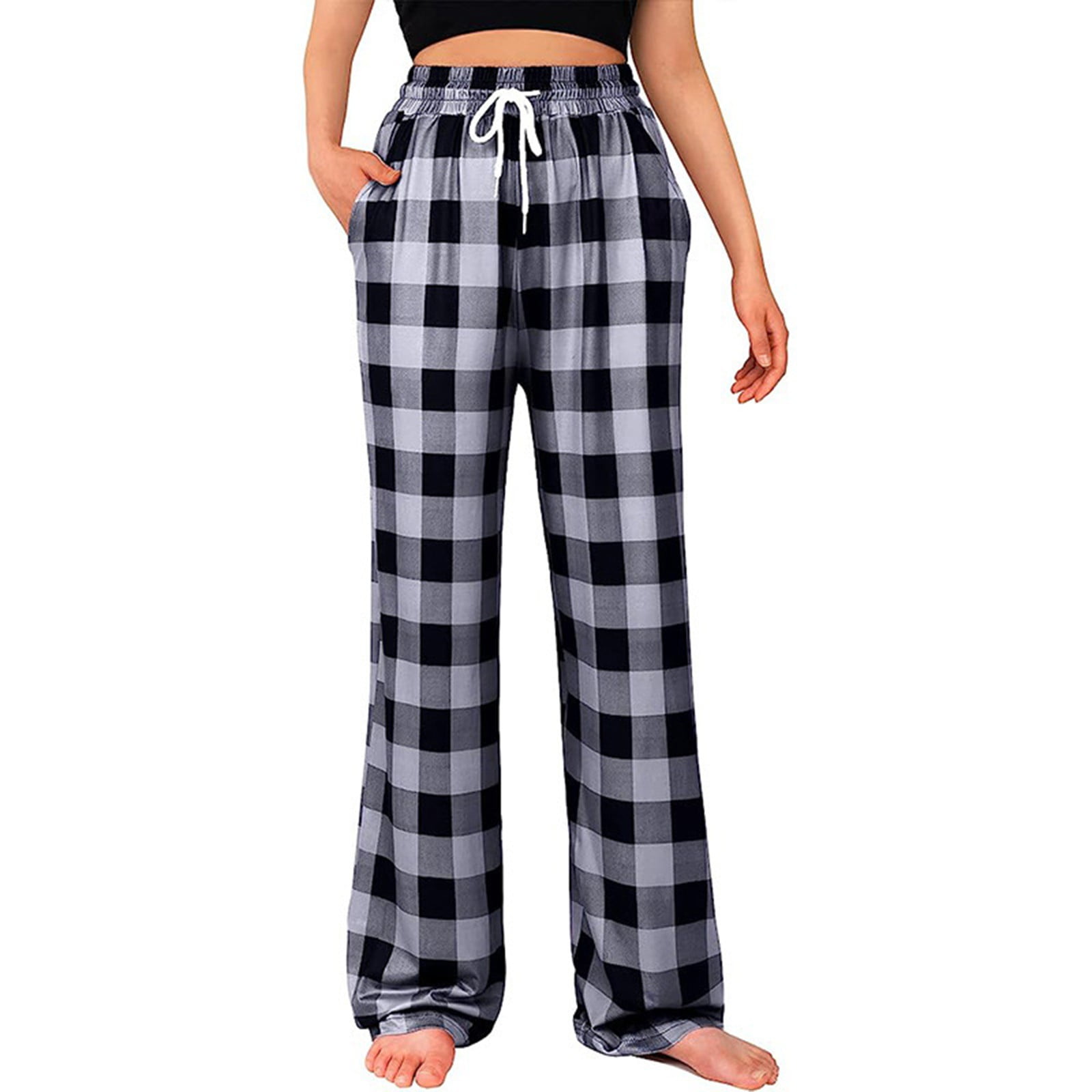 Plaid Pants for Women 2024 Lounge Cute Plaid Red Plaid Pants Cotton ...