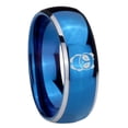 Cute Panda 8MM Polished Blue 2 Tone Dome Tungsten Men Ring - Walmart.com