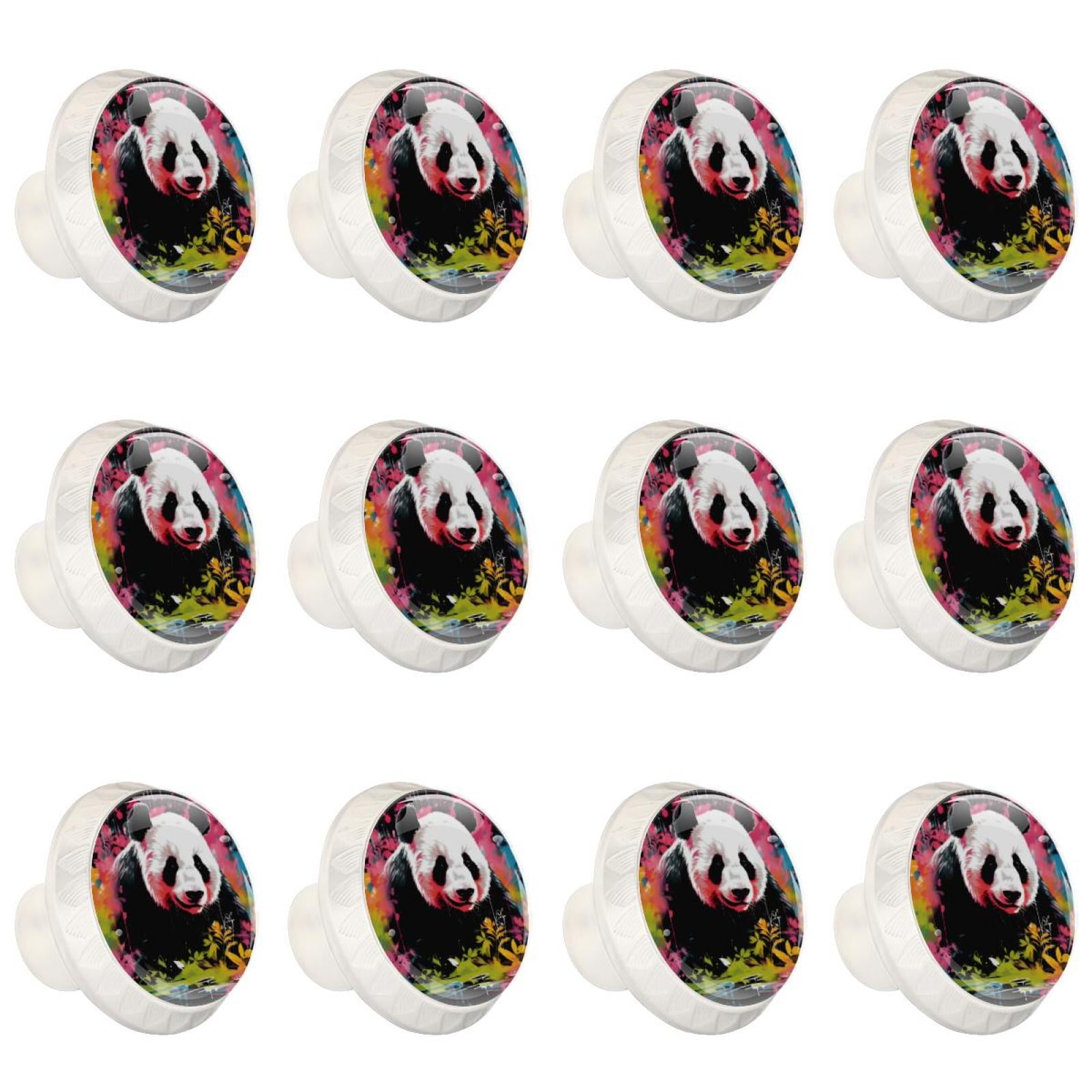 Cute Panda Animals 12 Pcs White Round Drawer Pulls with Screws,ABS and ...