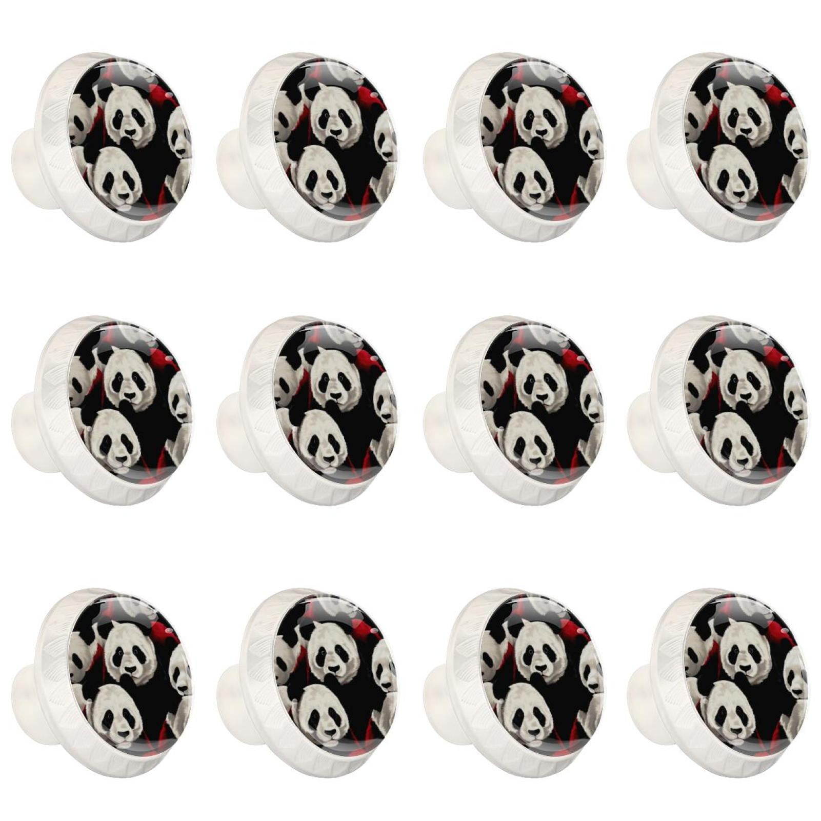 Cute Panda Animals 12 Pcs White Round Drawer Pulls with Screws,ABS and ...