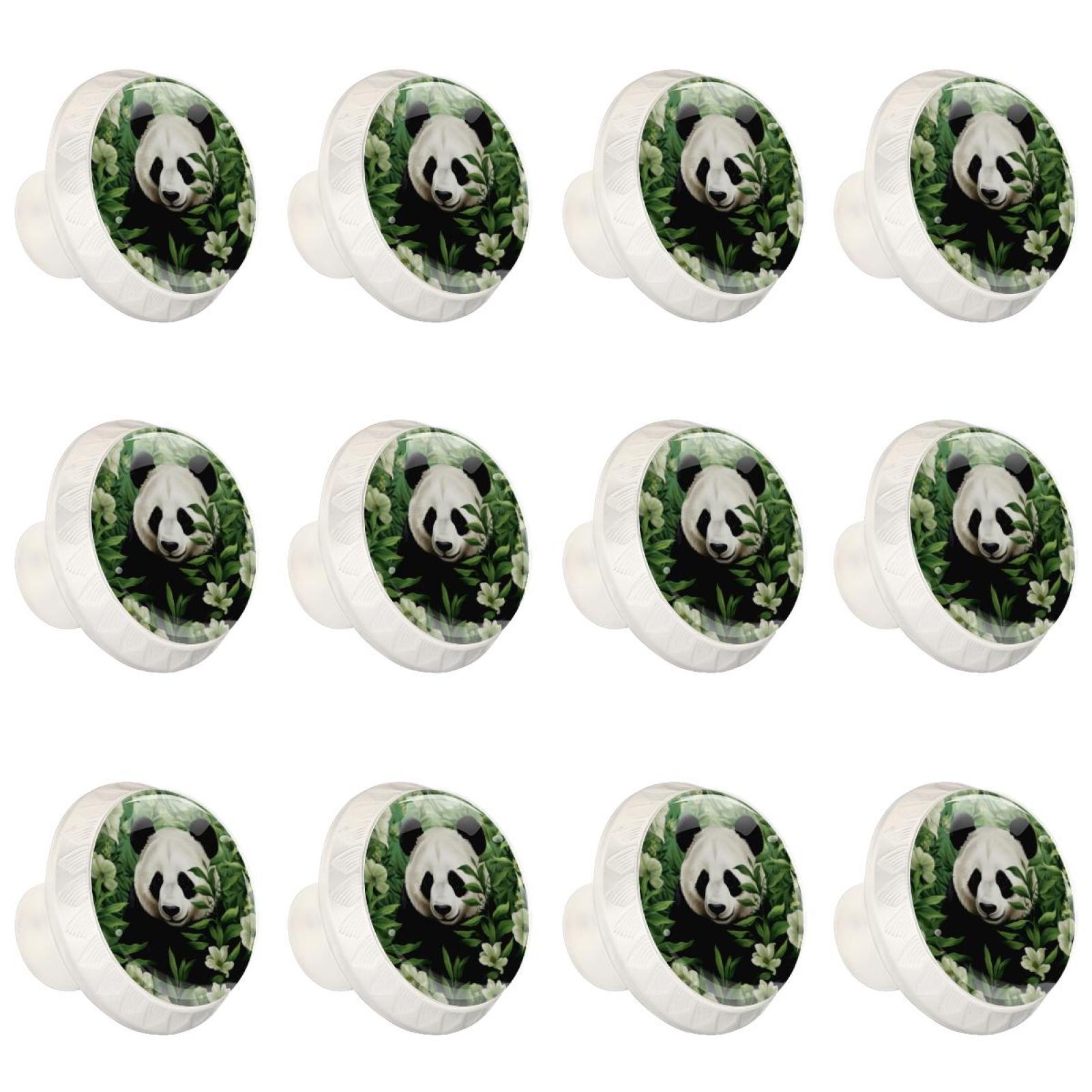 Cute Panda Animals 12 Pcs White Round Drawer Pulls with Screws,ABS and ...
