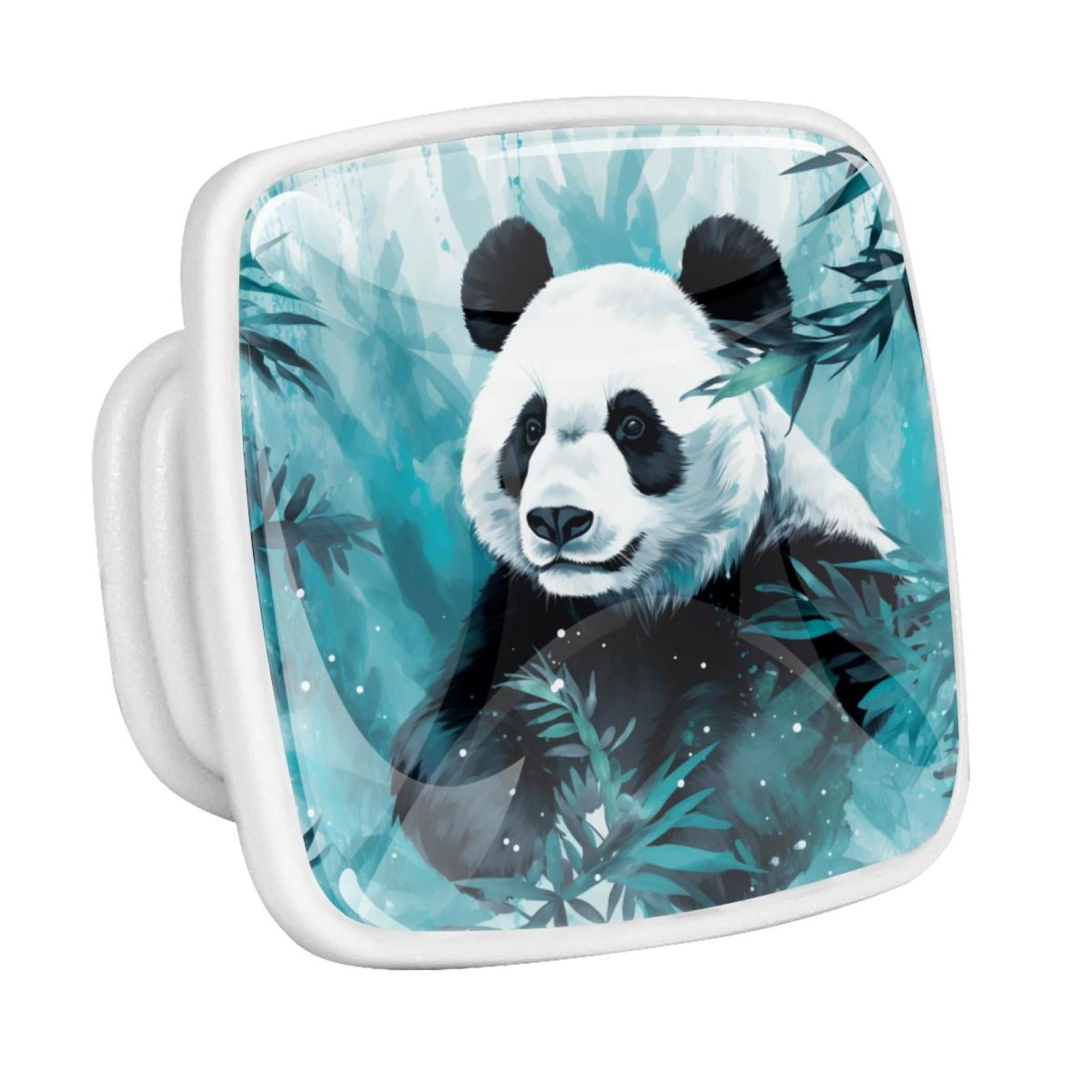 Cute Panda Animals Fluorescent Drawer Pulls with Screws Square 4-Pack ...