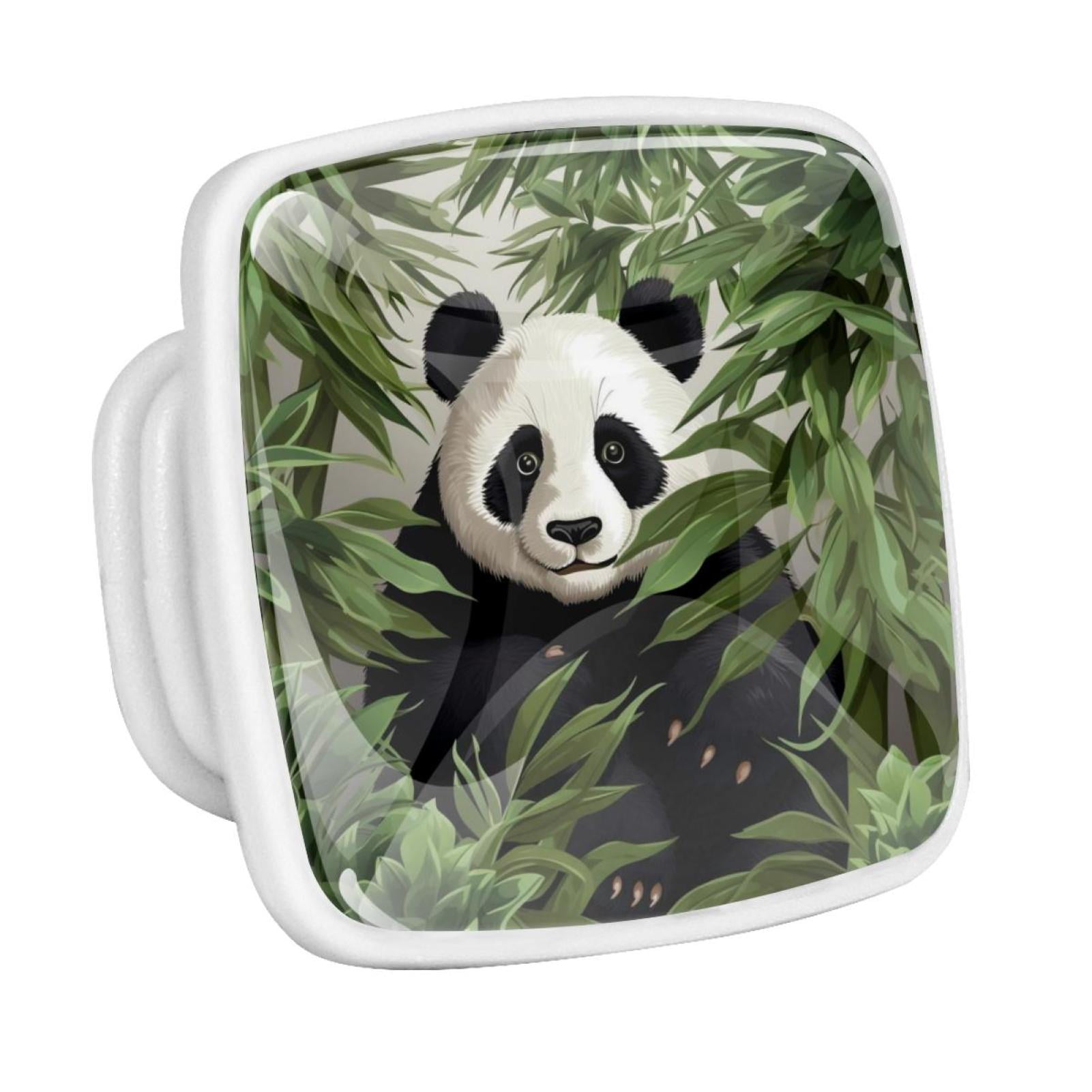 Cute Panda Animals Fluorescent Drawer Pulls with Screws Square 4-Pack ...