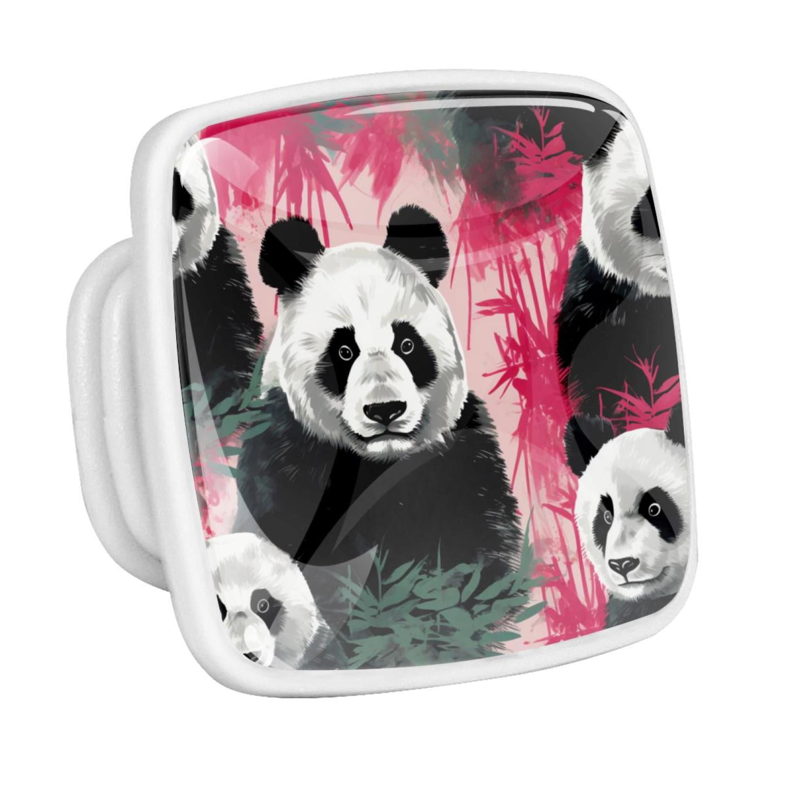 Cute Panda Animals Fluorescent Drawer Pulls with Screws Square 4-Pack ...