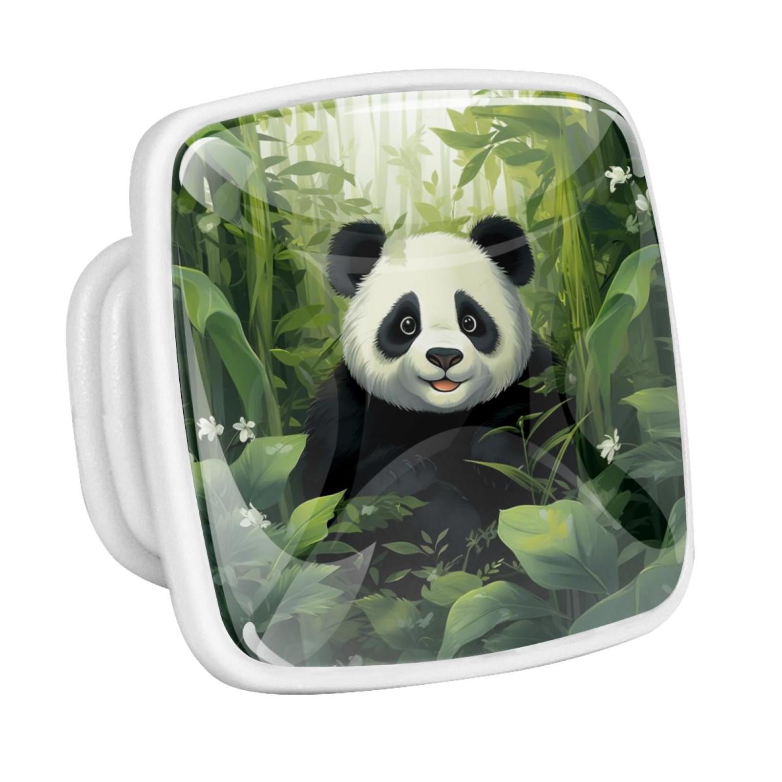 Cute Panda Animals Fluorescent Drawer Pulls with Screws Square 4-Pack ...