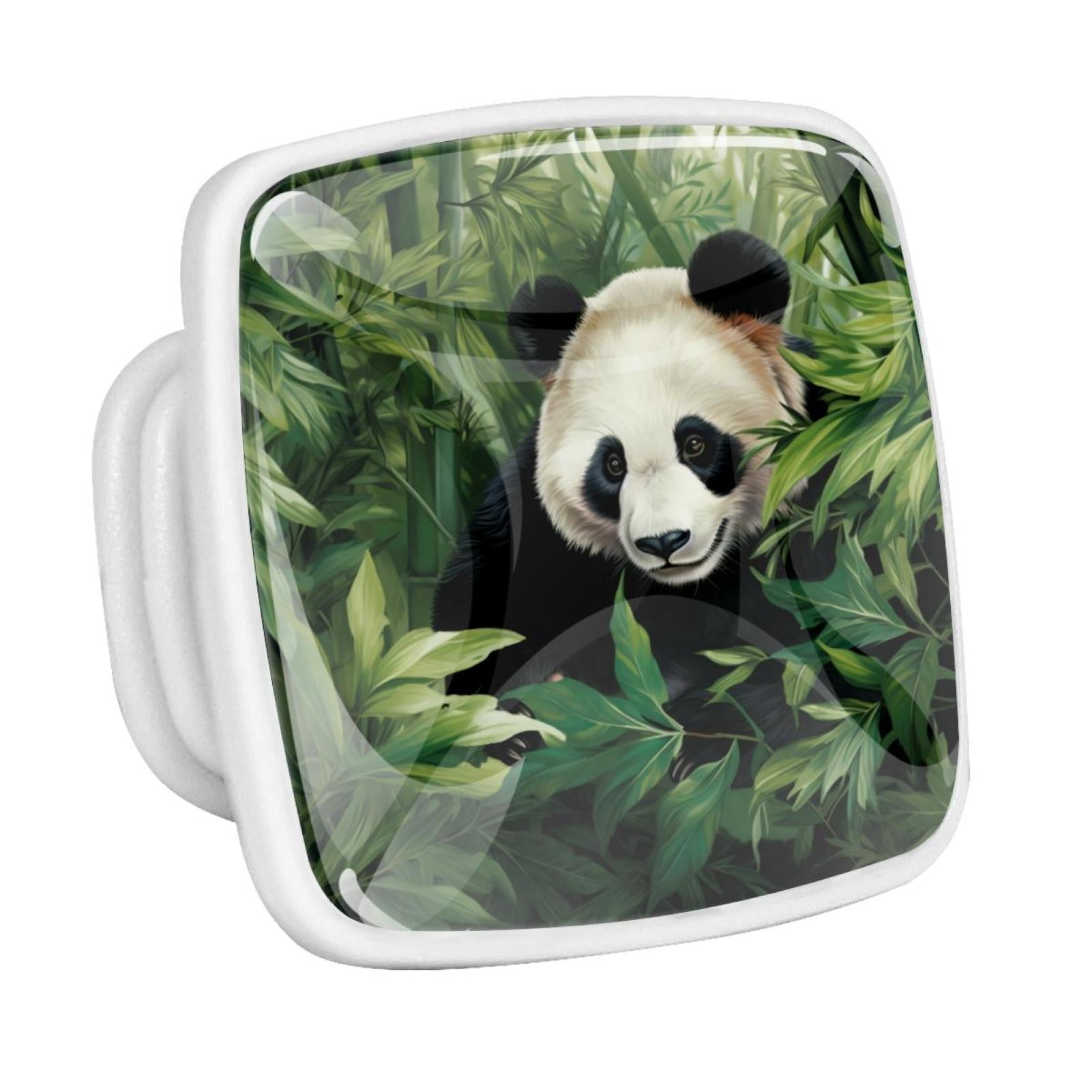 Cute Panda Animals Fluorescent Drawer Pulls with Screws Square 4-Pack ...