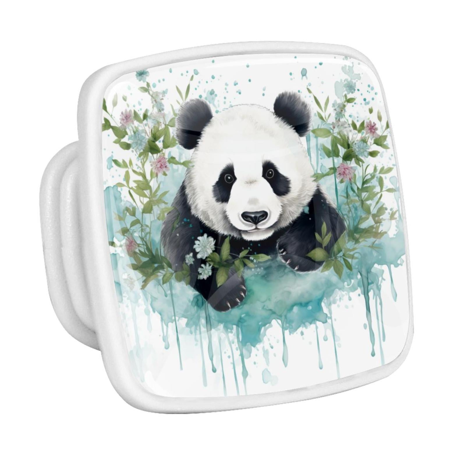 Cute Panda Animals Fluorescent Drawer Pulls with Screws Square 4-Pack ...