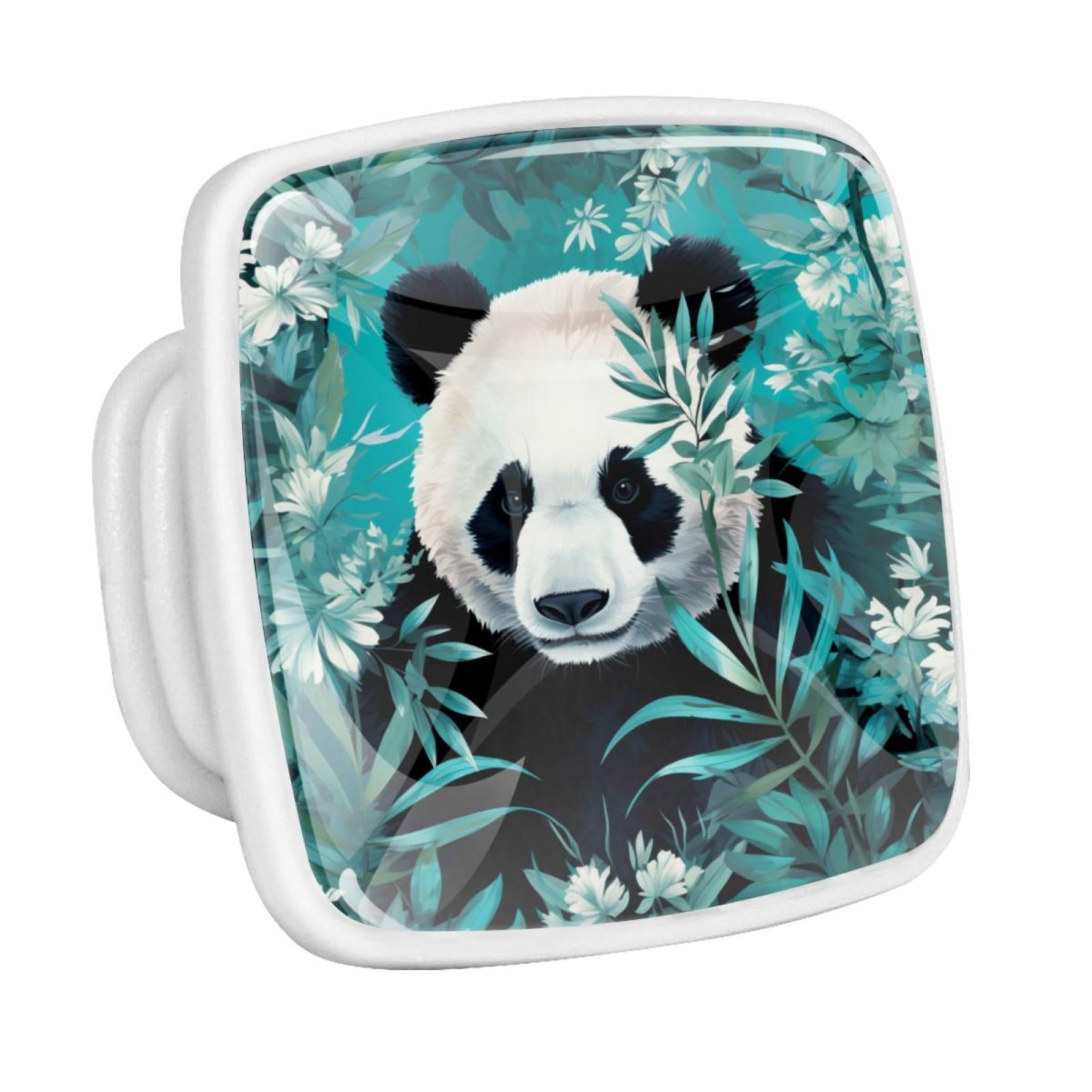 Cute Panda Animals Fluorescent Drawer Pulls with Screws Square 4-Pack ...