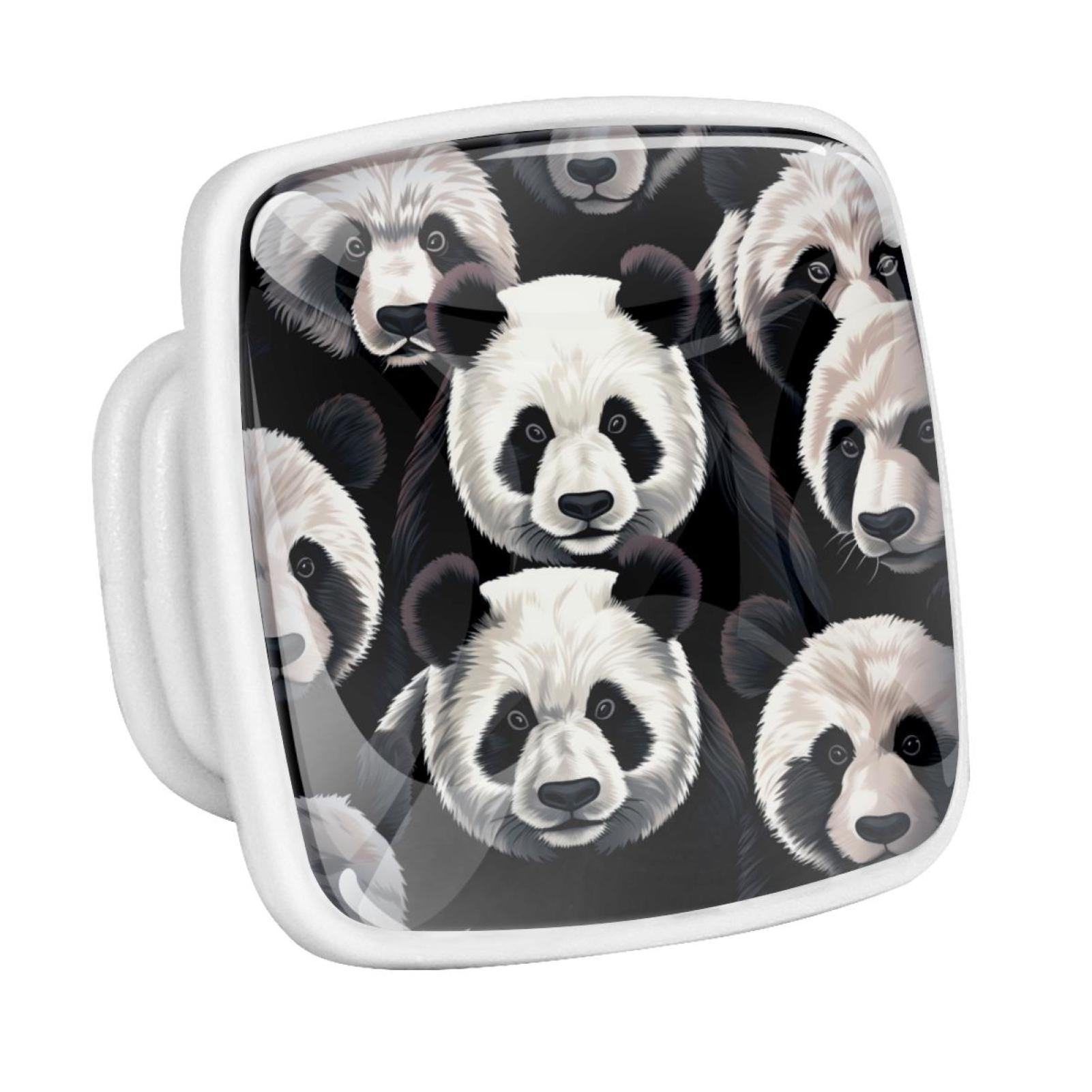 Cute Panda Animals Fluorescent Drawer Pulls with Screws Square 4-Pack ...