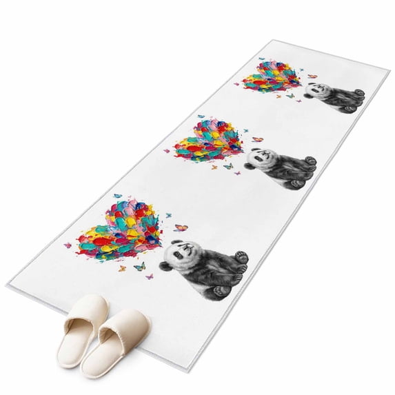 Cute Panda Area Rugs Collection 2'x6', Modern Abstract Oil Painting ...