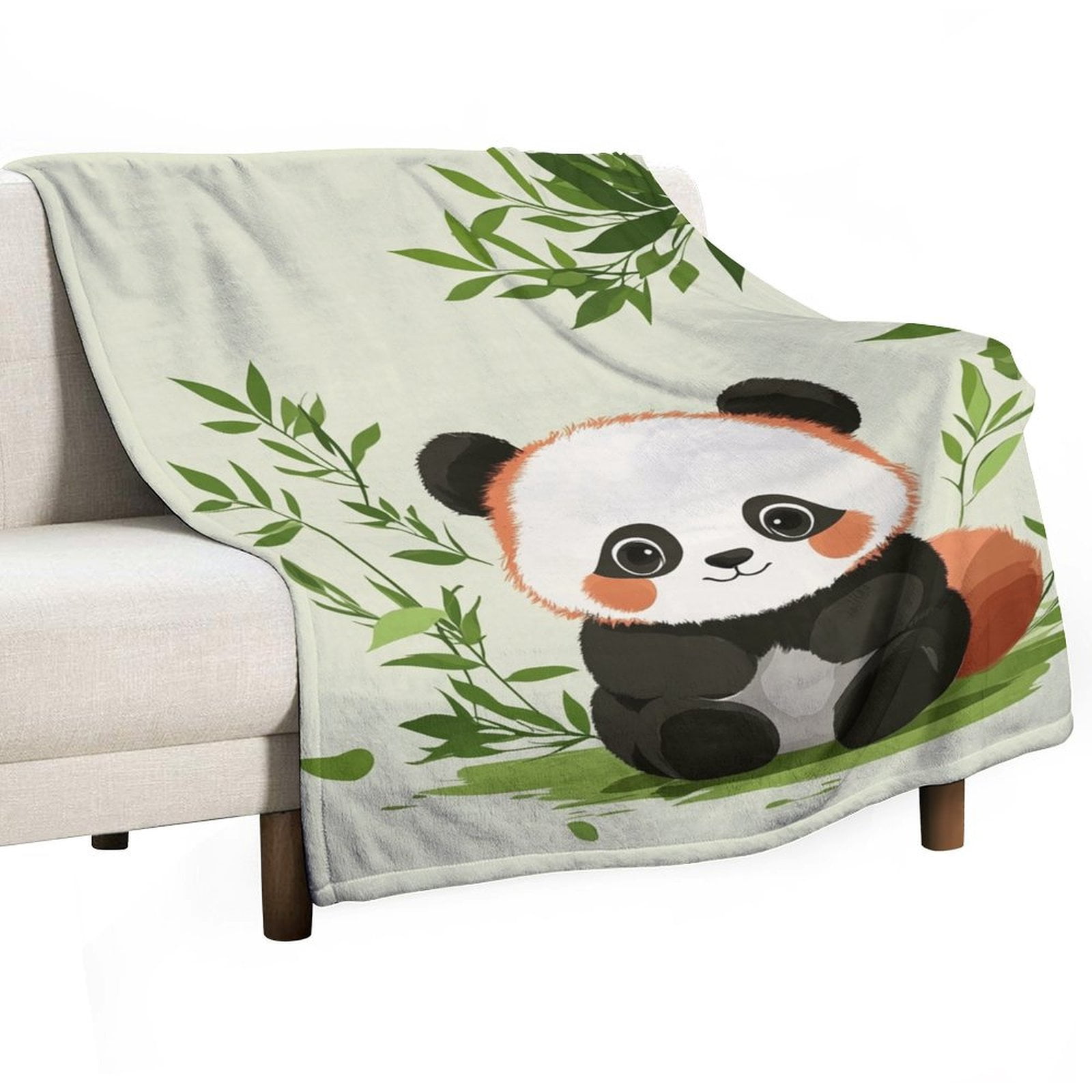 Cute Panda Bamboo Forest-5 Print Blanket Warm Throw Blanket Soft ...
