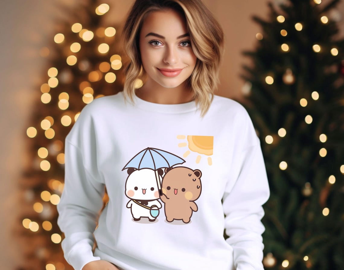 Cute Panda Bear Bubu Dudu Umbrella Sweatshirt Couple Love Gift,Irish ...