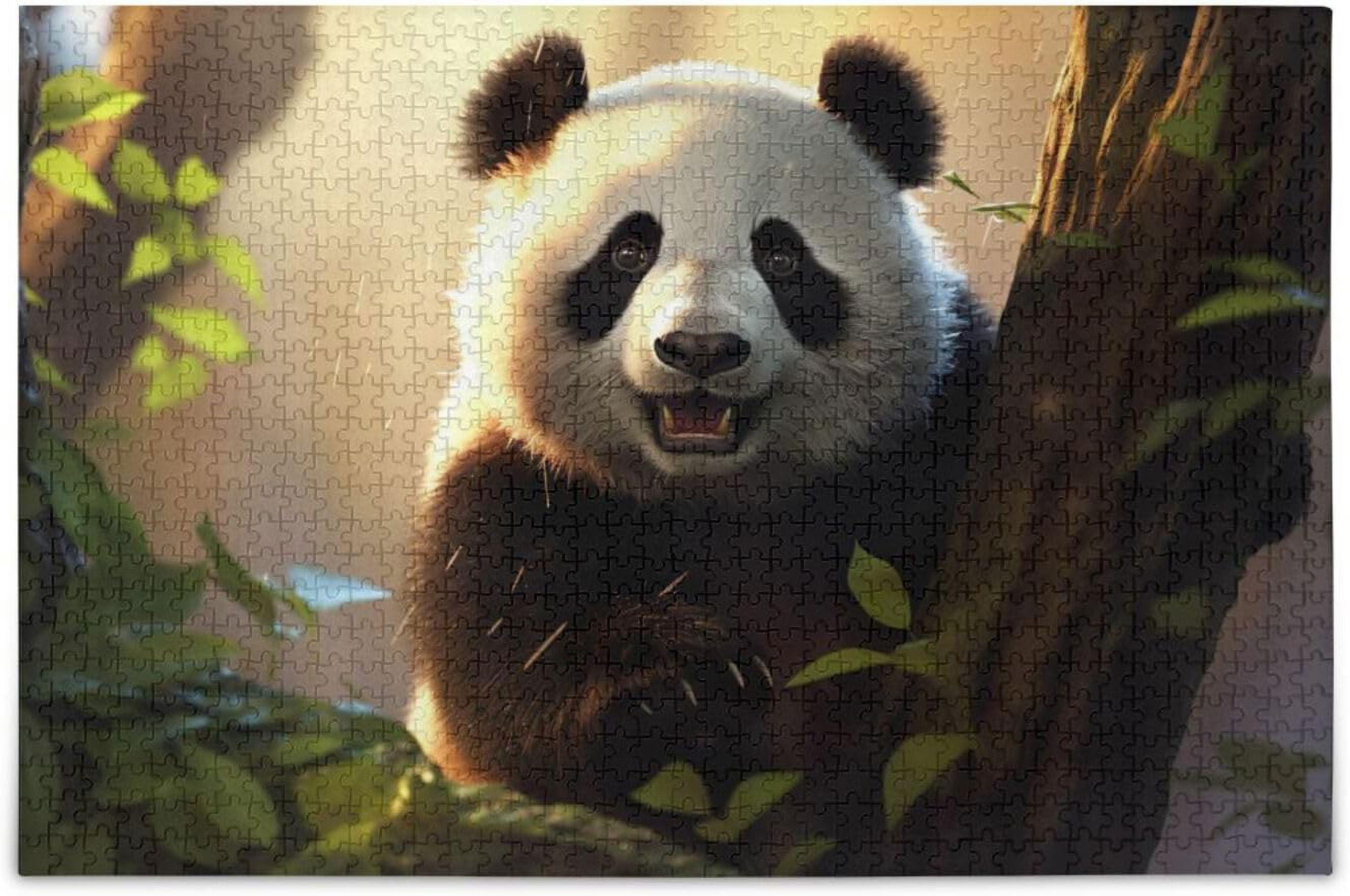 Cute Panda Bear Jigsaw Puzzle 500 PiecesDie-Cut Puzzle Pieces Are Easy ...
