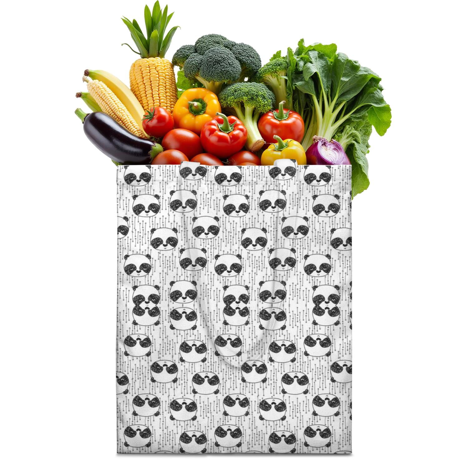 Cute Panda Canvas Tote Bag – Watercolor Baby Panda & Bamboo ...