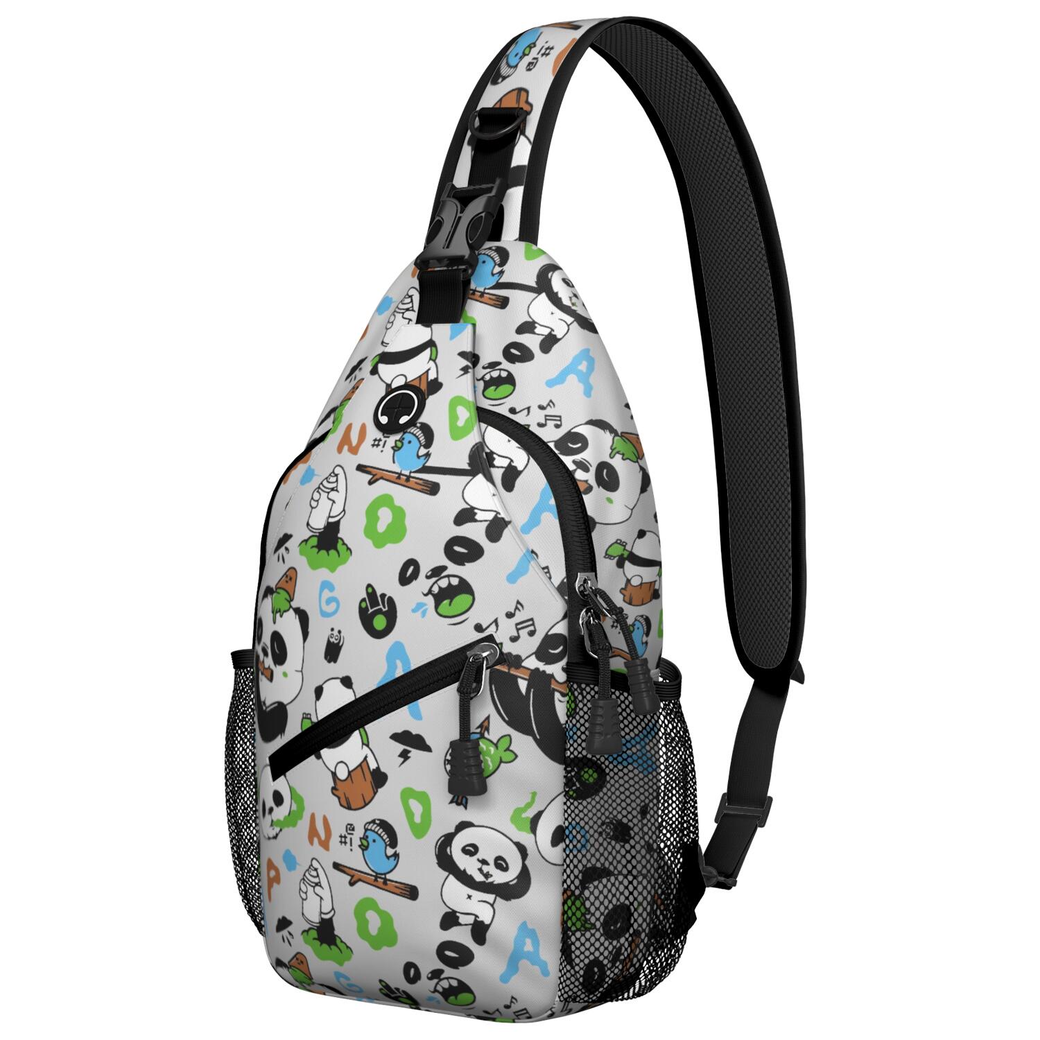 Cute Panda Cartoon Chest Bag - Small Sling Backpack for Travel ...