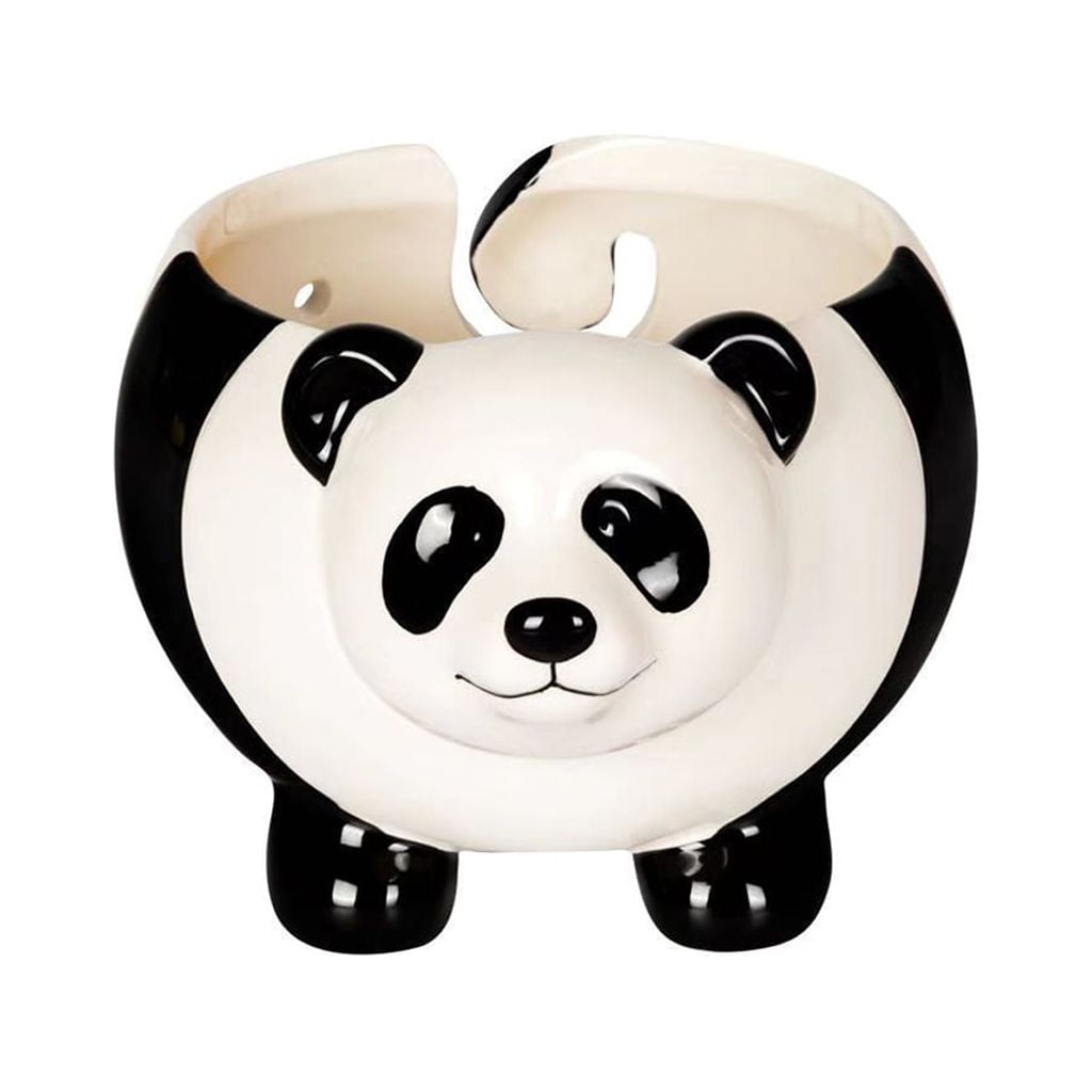 Cute Panda Ceramic Yarn Bowl Knitting Yarns Ball Storage Holder for ...