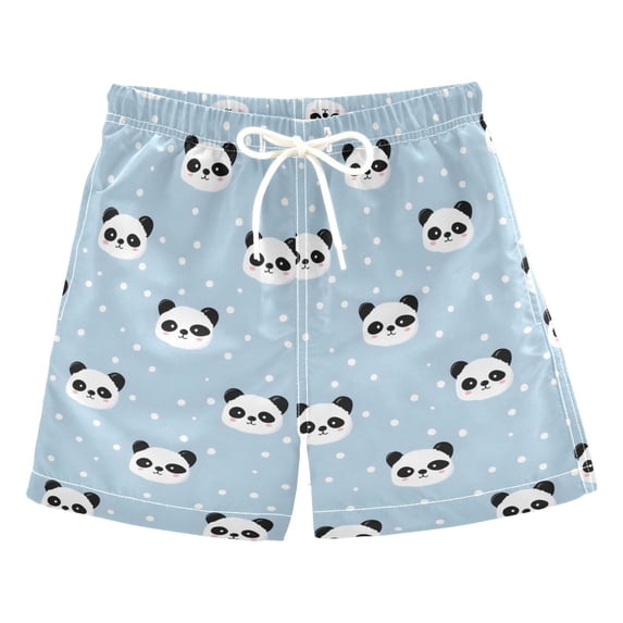 Cute Panda Face Pattern Swim Trunks Quick Dry Beach Pool Board Shorts ...