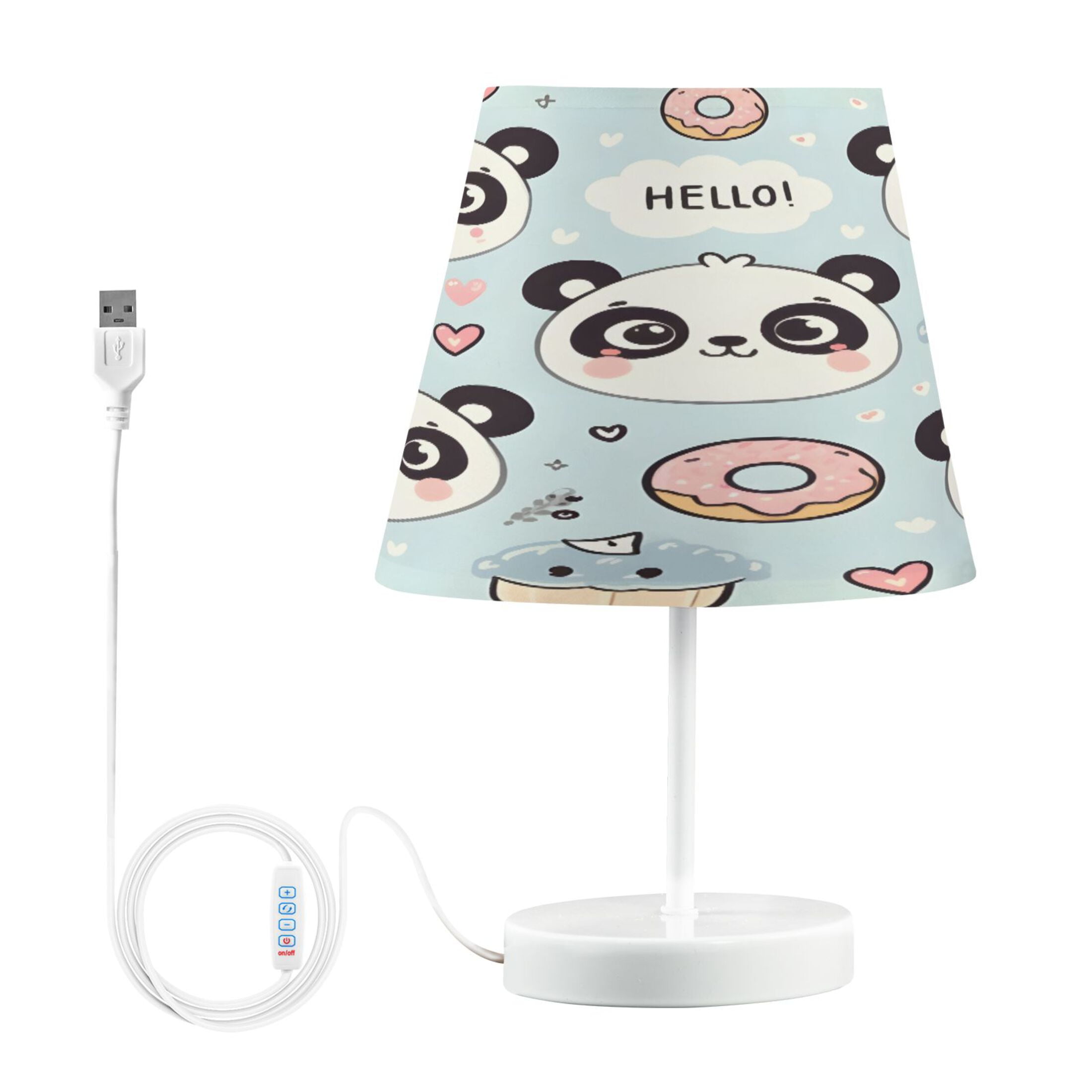 Cute Panda Face and Cake Desk Lamp LED Table Nightstand Lamps with 3 ...
