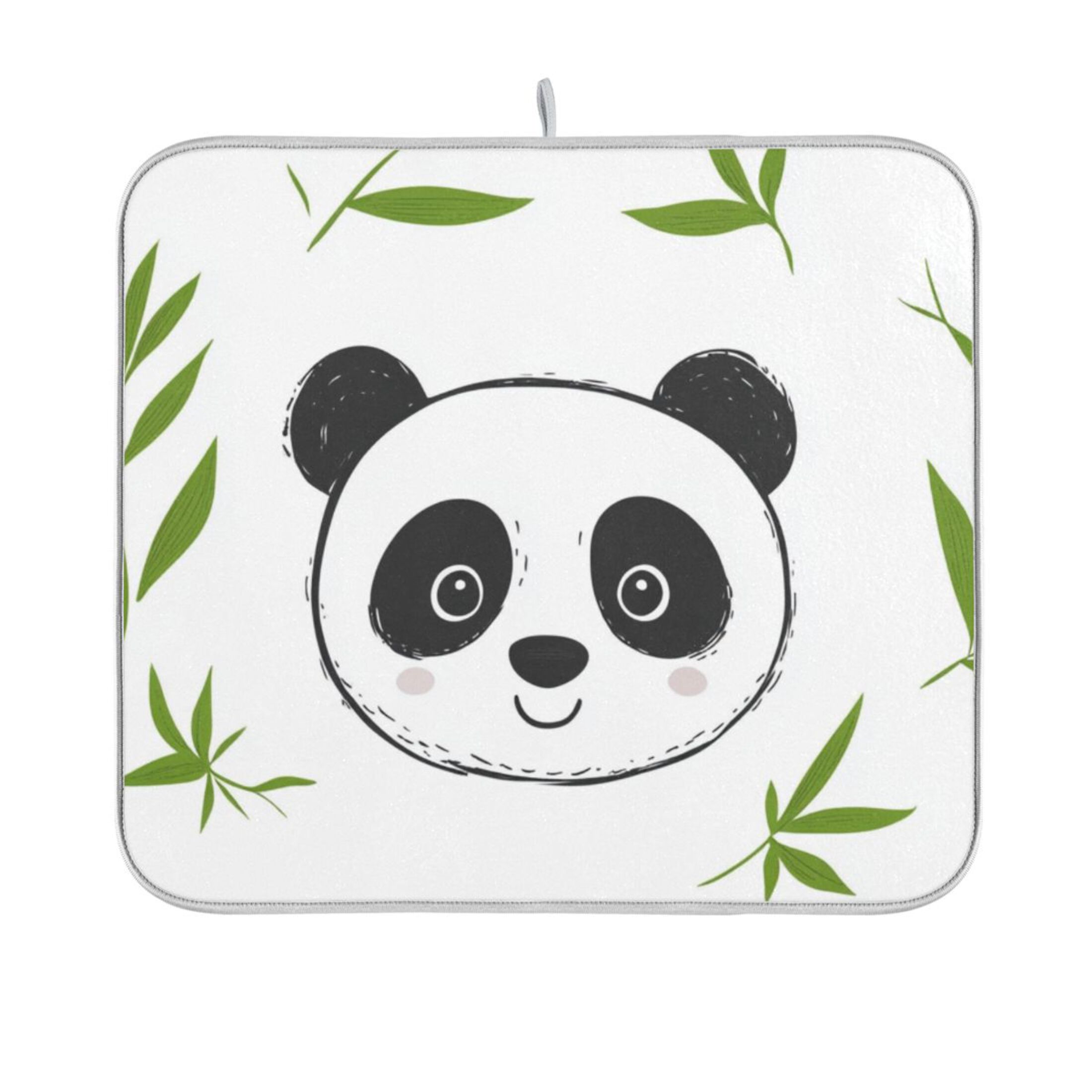 Cute Panda Faces Leaves Dish Drying Mat Absorption Pad Kitchen Drainer ...