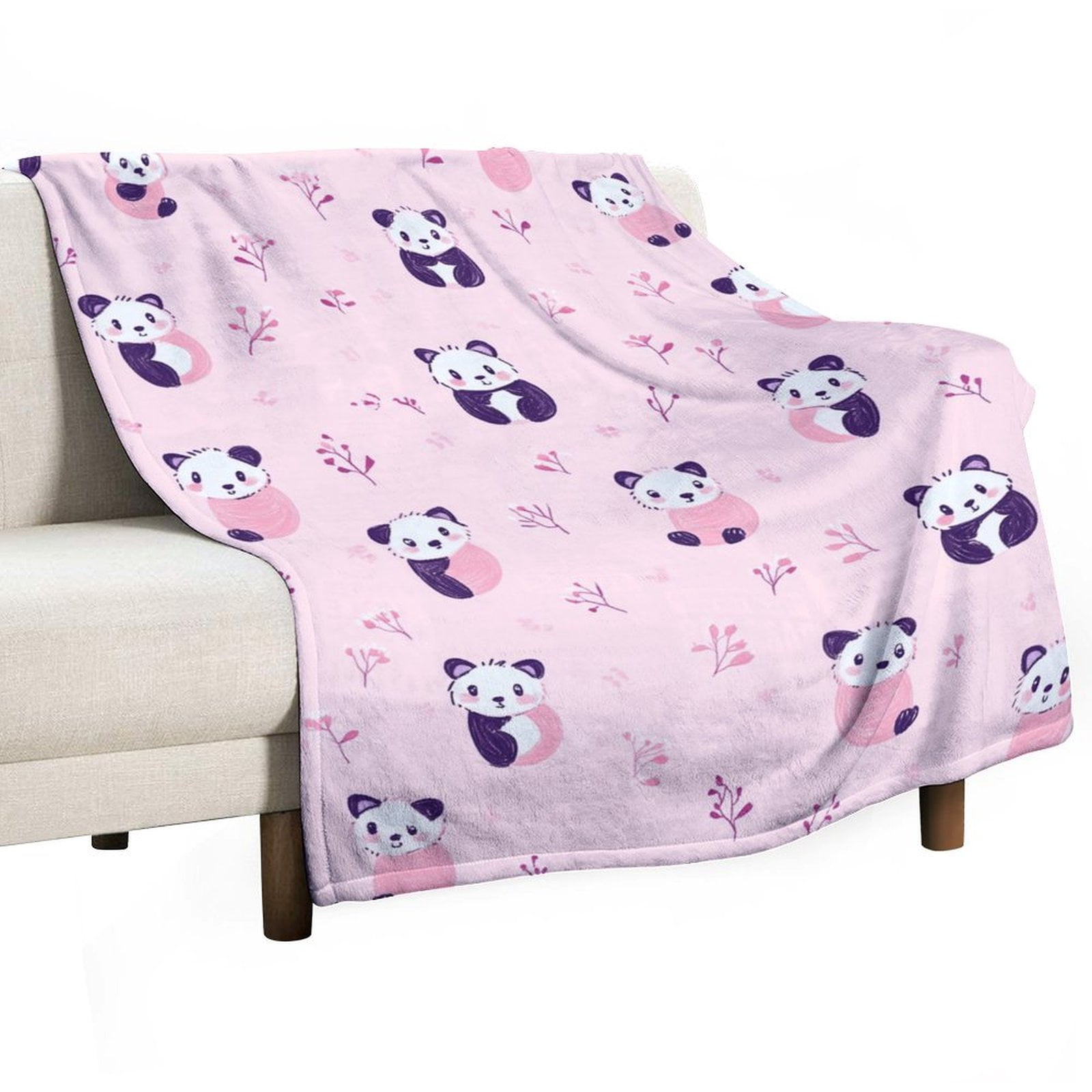 Cute Panda Floral Print Throw Blanket for Women, Men & Kids - Super ...
